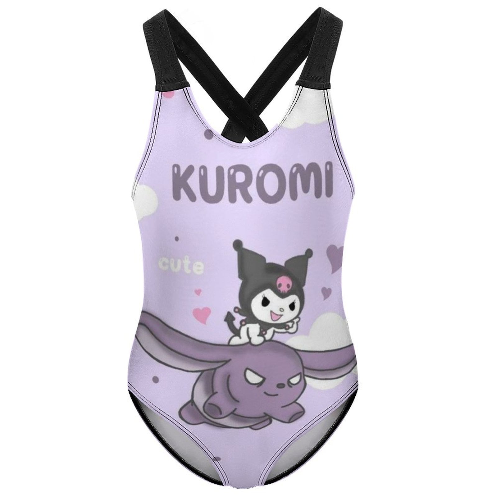 KUROMI Swimsuit Anime Cute for Girls Gift 7-9Y（120cm） KUROMI Merch ...
