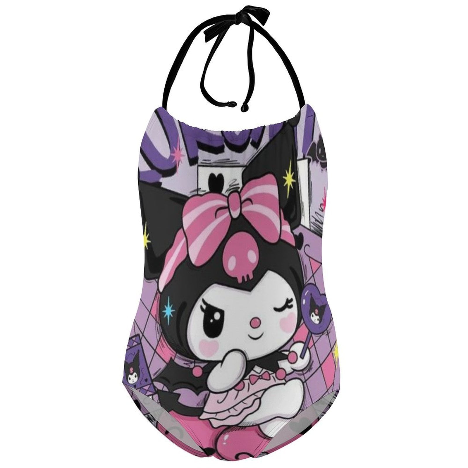 KUROMI Swimsuit Anime Cute for Girls Gift 8-10Y（130cm） KUROMI Merch ...