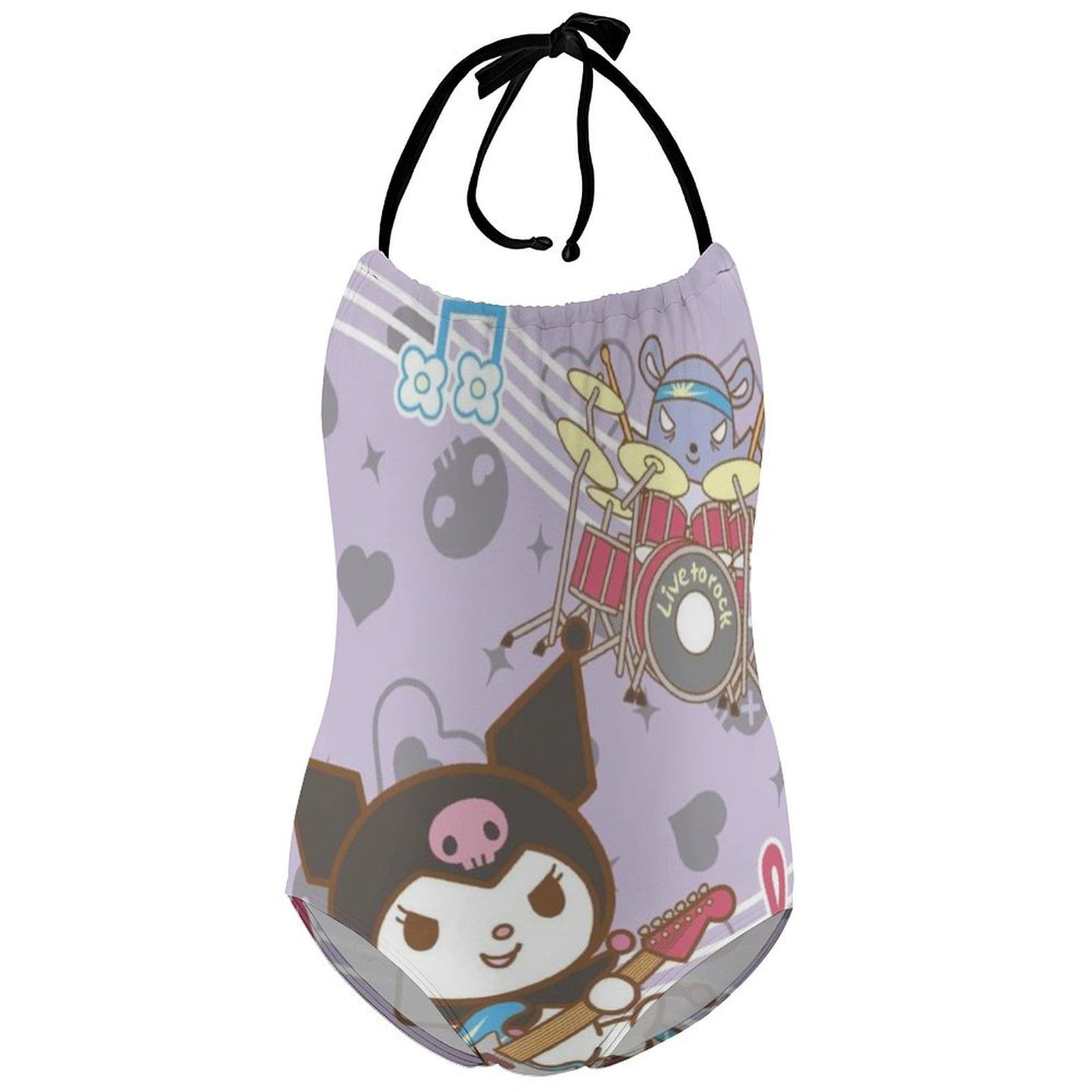 KUROMI Swimsuit Anime Cute for Girls Gift 8-10Y（130cm） KUROMI Merch ...