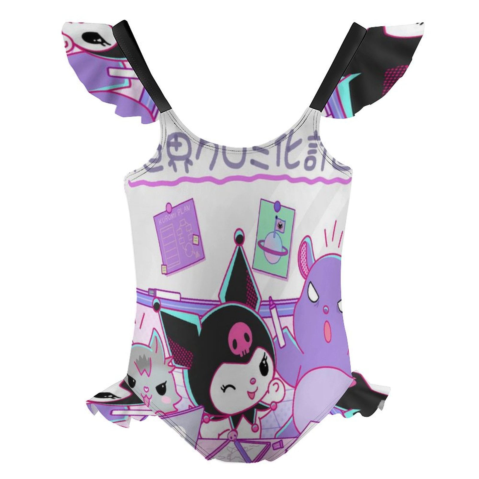KUROMI Swimsuit Anime Cute for Girls Gift 8-10Y（130cm） KUROMI Merch ...
