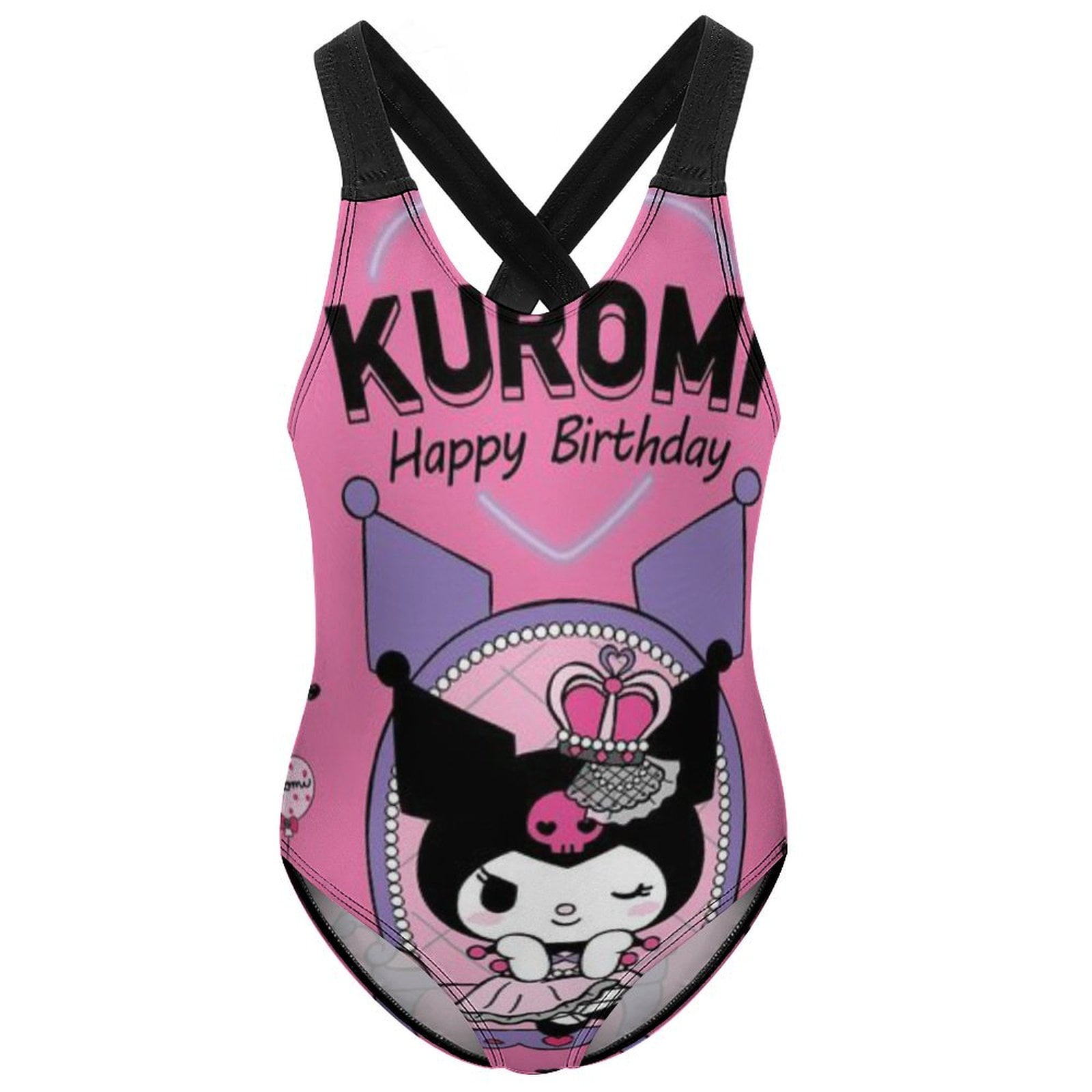 KUROMI Swimsuit Anime Cute for Girls Gift 8-10Y（130cm） KUROMI Merch ...