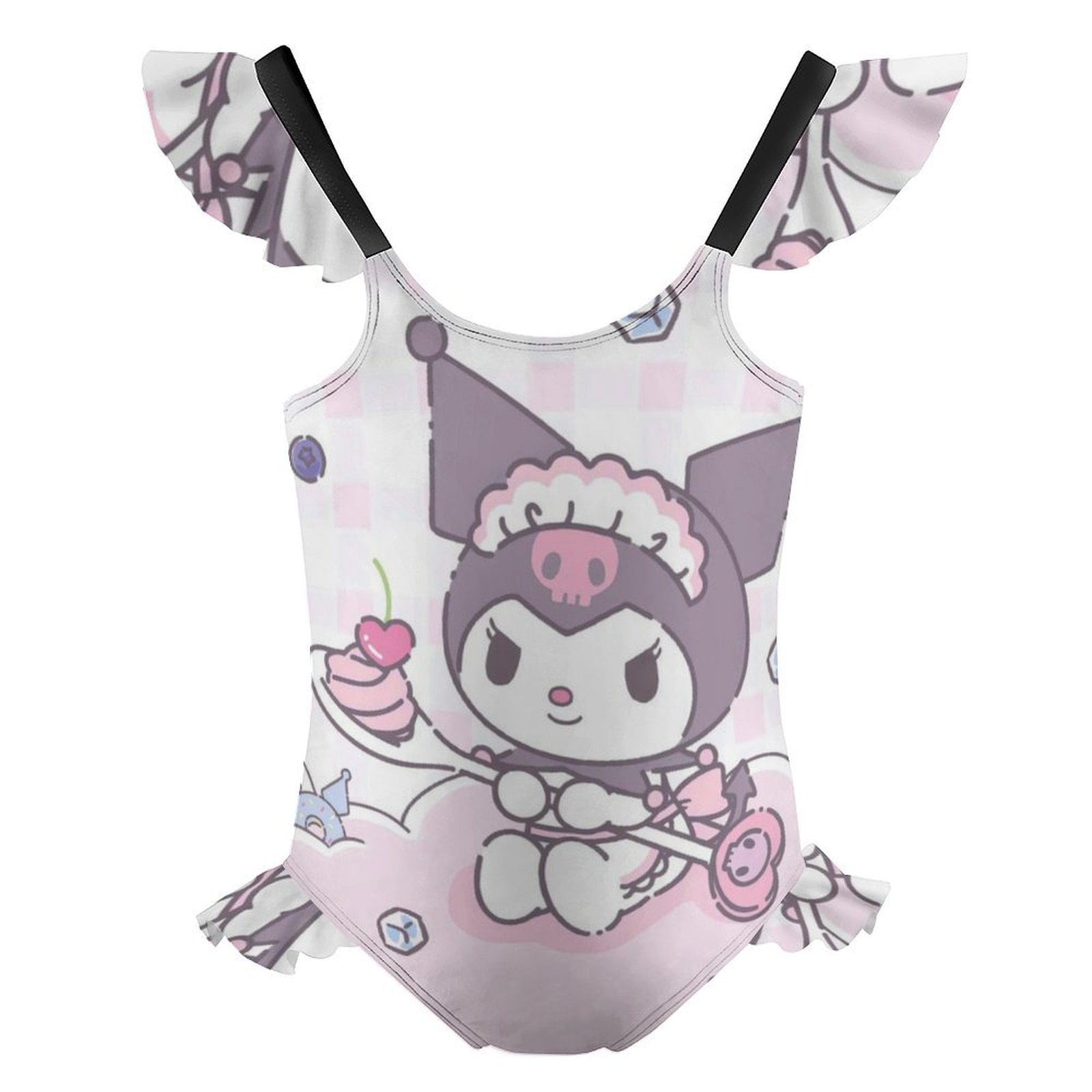 KUROMI Swimsuit Anime Cute for Girls Gift 8-10Y（130cm） KUROMI Merch ...