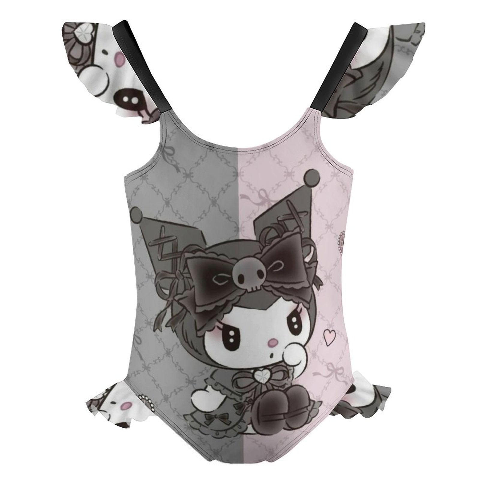 KUROMI Swimsuit Anime Cute for Girls Gift 8-10Y（130cm） KUROMI Merch ...