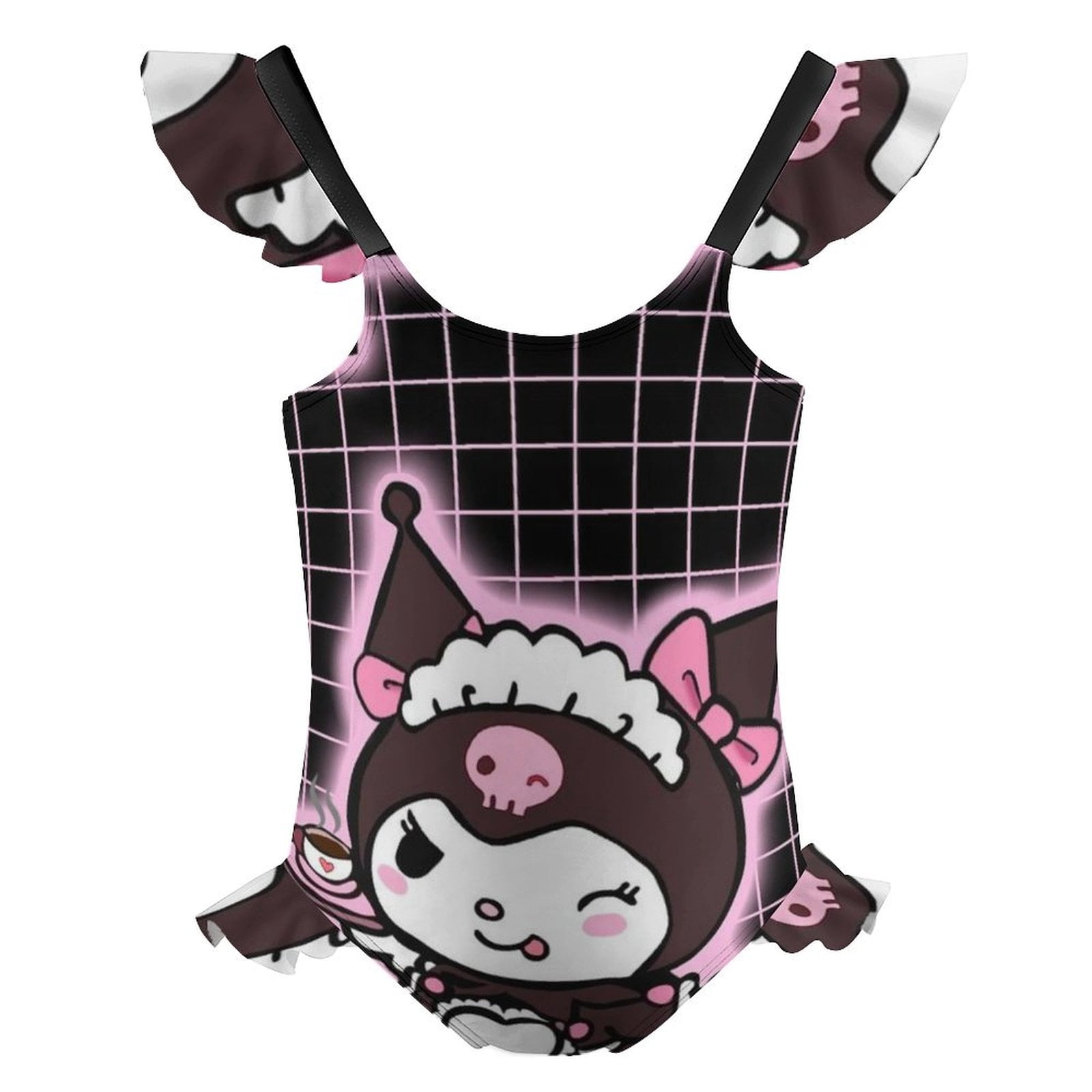 KUROMI Swimsuit Anime Cute for Girls Gift 9-11Y（140cm） KUROMI Merch ...