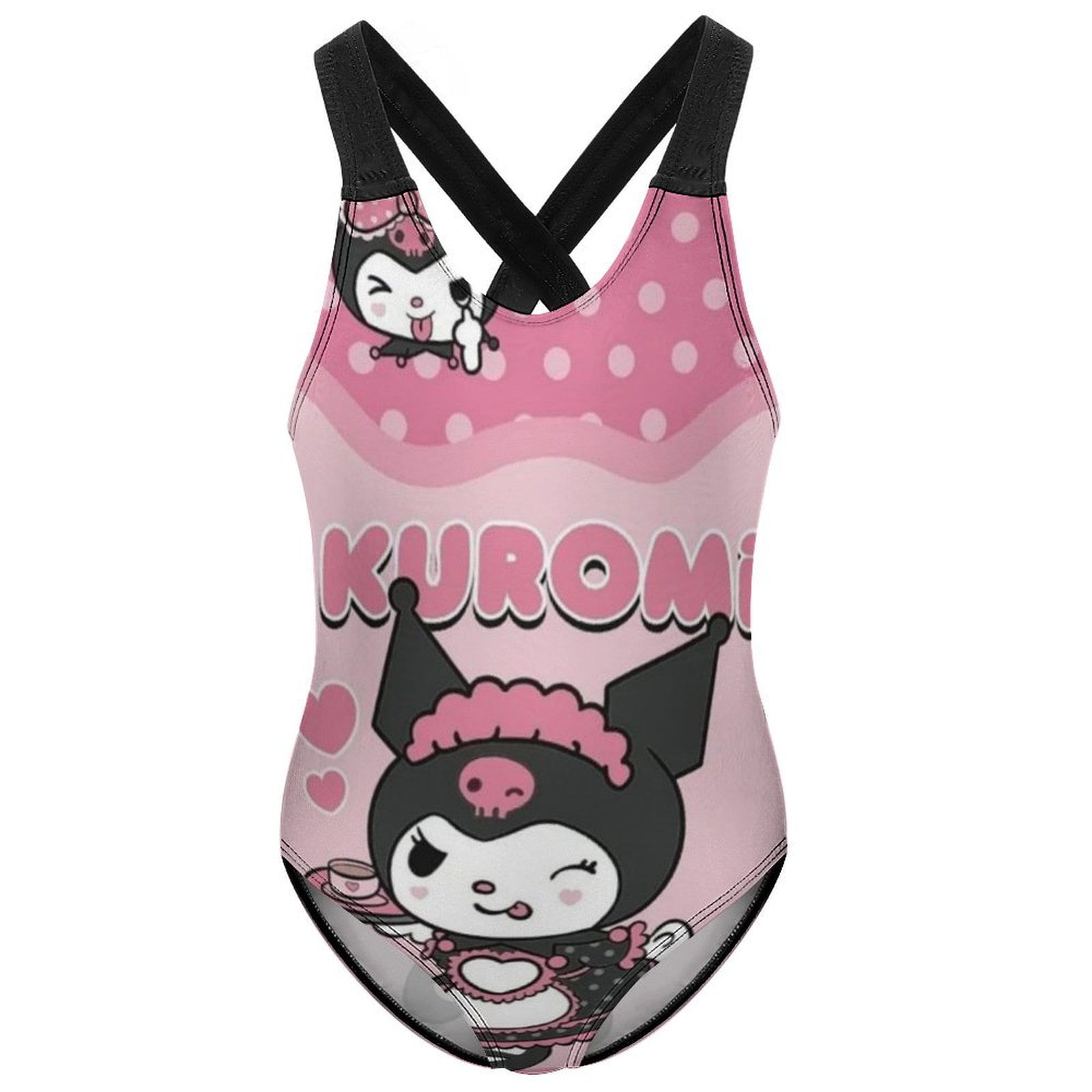KUROMI Swimsuit Anime Cute for Girls Gift 9-11Y（140cm） KUROMI Merch ...