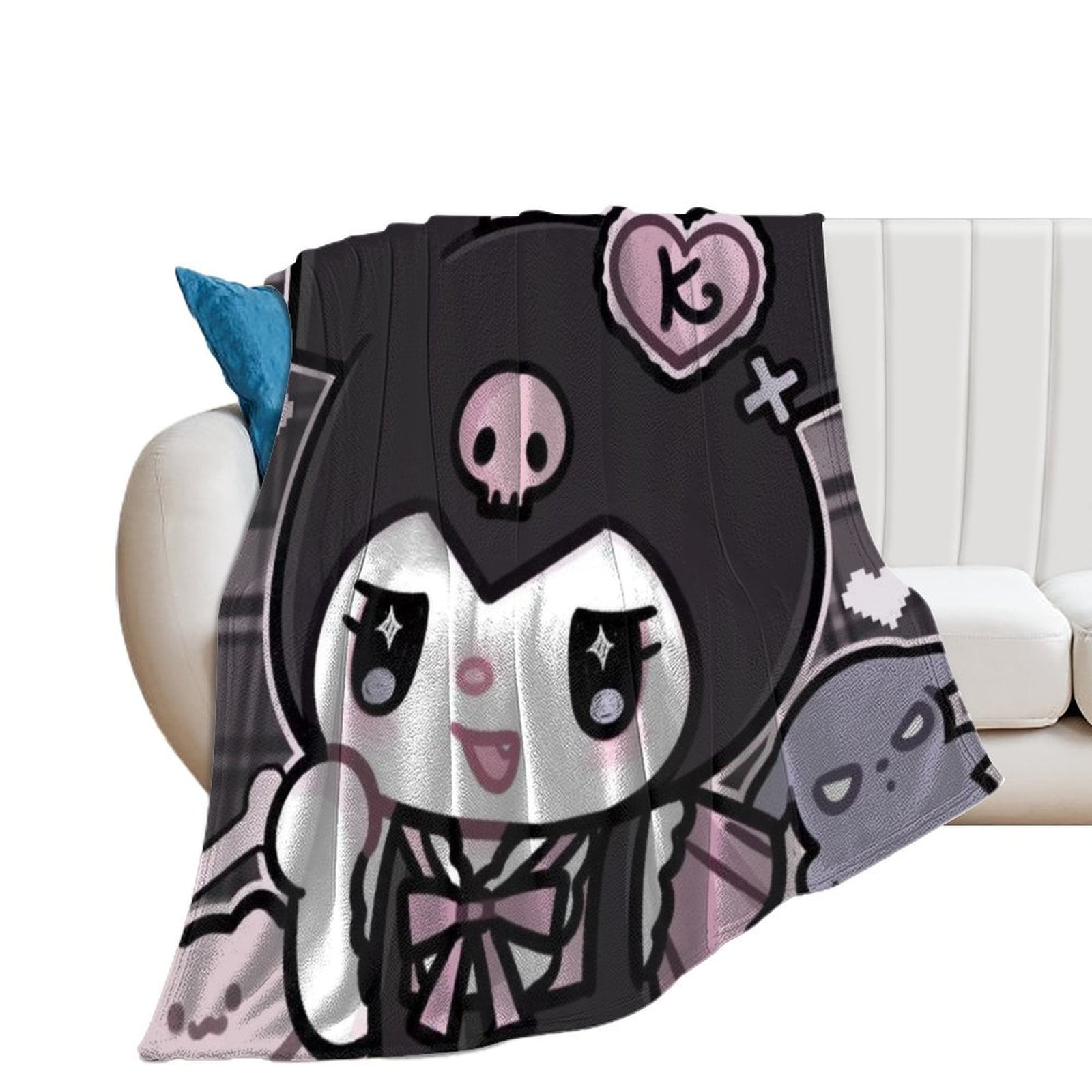 KUROMI Throw Blanket Cute Flannel Anime for Girls Boys Men Women ...