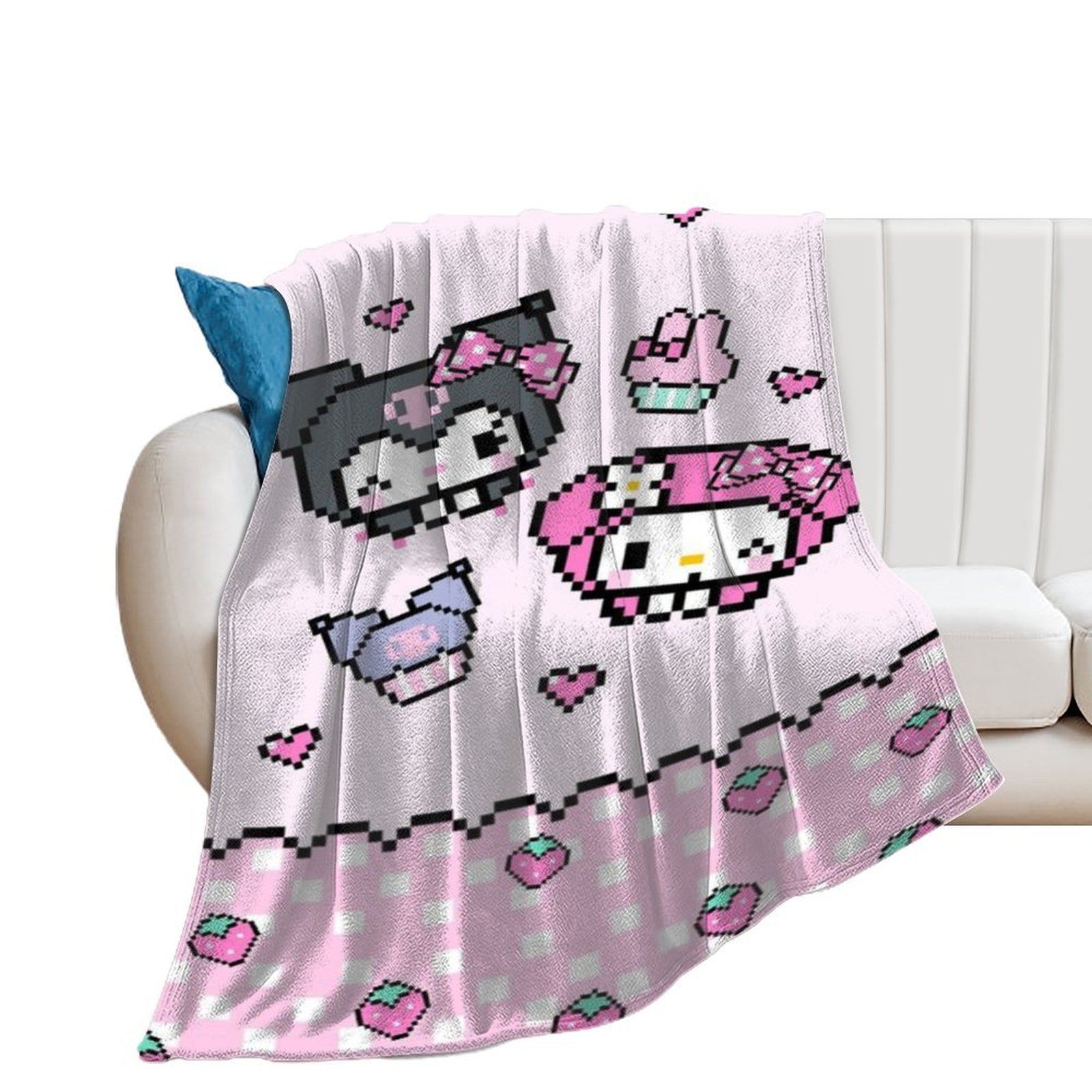 KUROMI Throw Blanket Cute Flannel Anime for Girls Boys Men Women ...