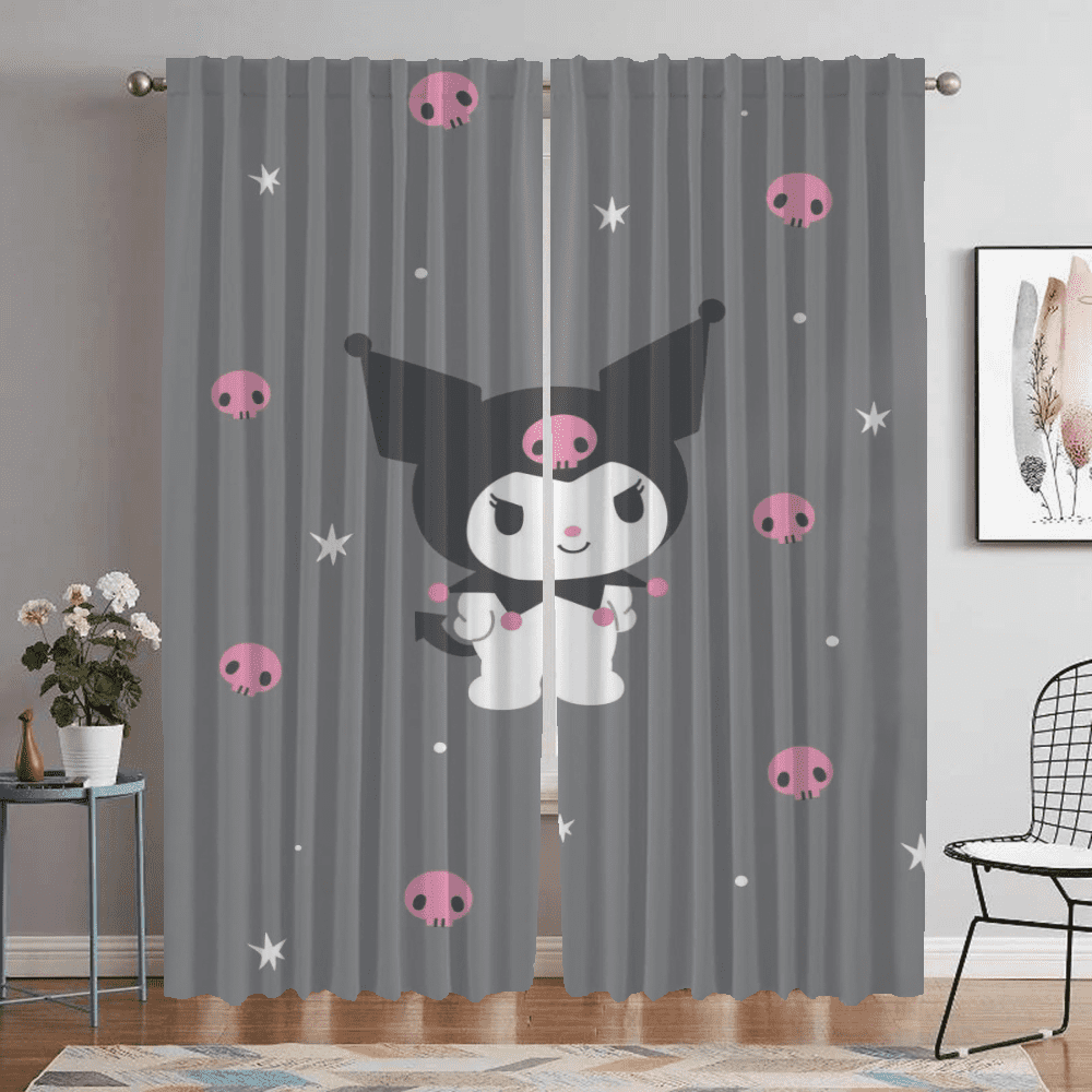 KUROMI Tulle for Bedroom Halloween Decoration Window Curtain for Room 2 ...