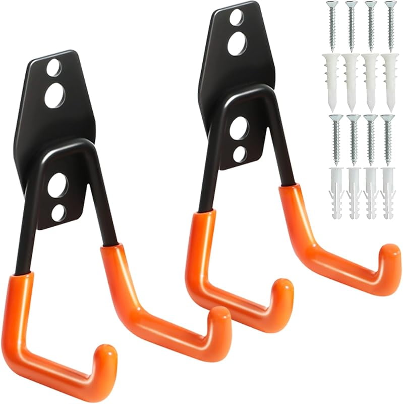 KURUI Heavy Duty Wall Hook for Hanging, 2 Pack Garage Tool Organizer ...