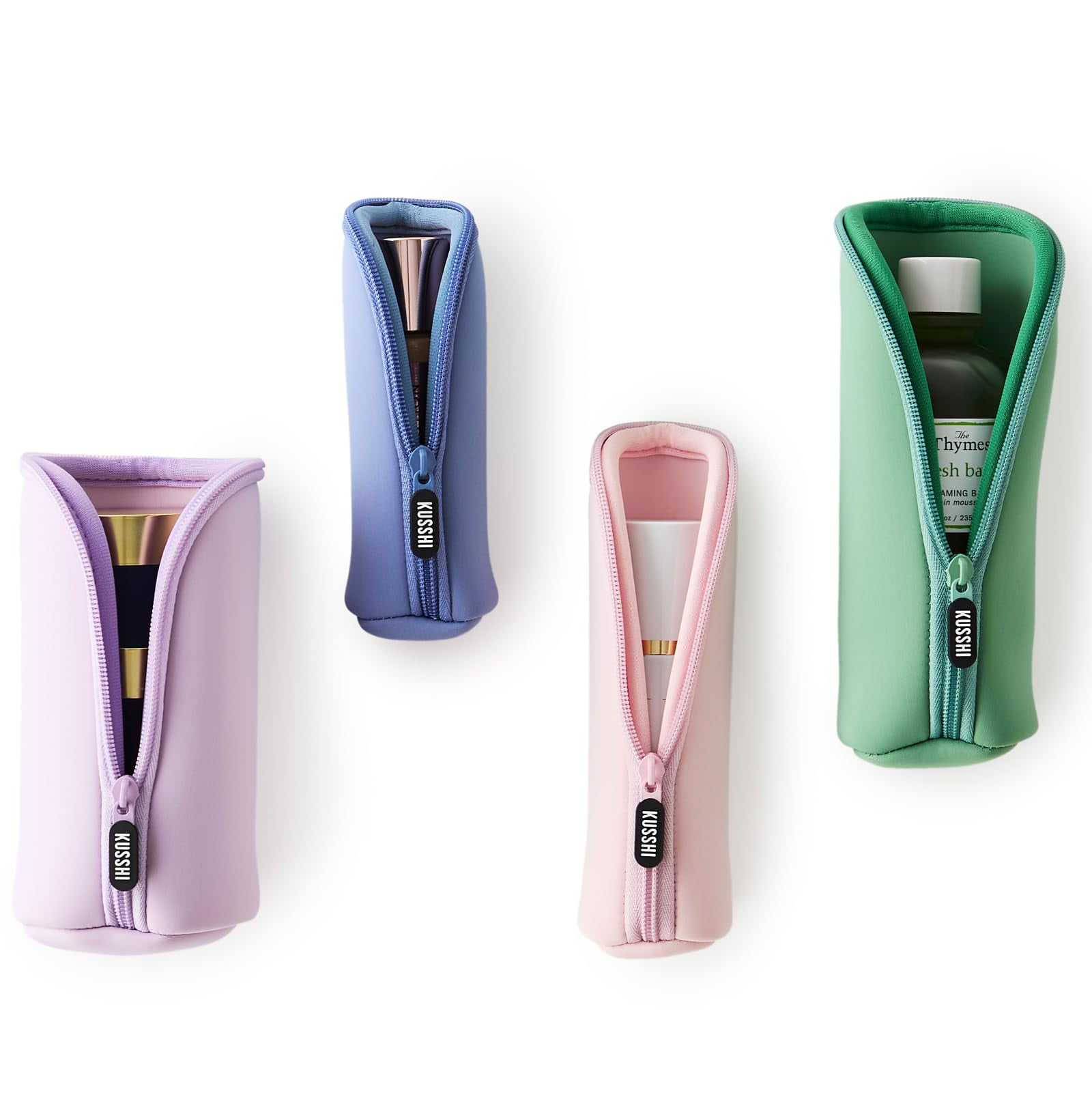 KUSSHI Neoprene Mini Makeup Pouch Set for Purse Travel - 4 Travel ...