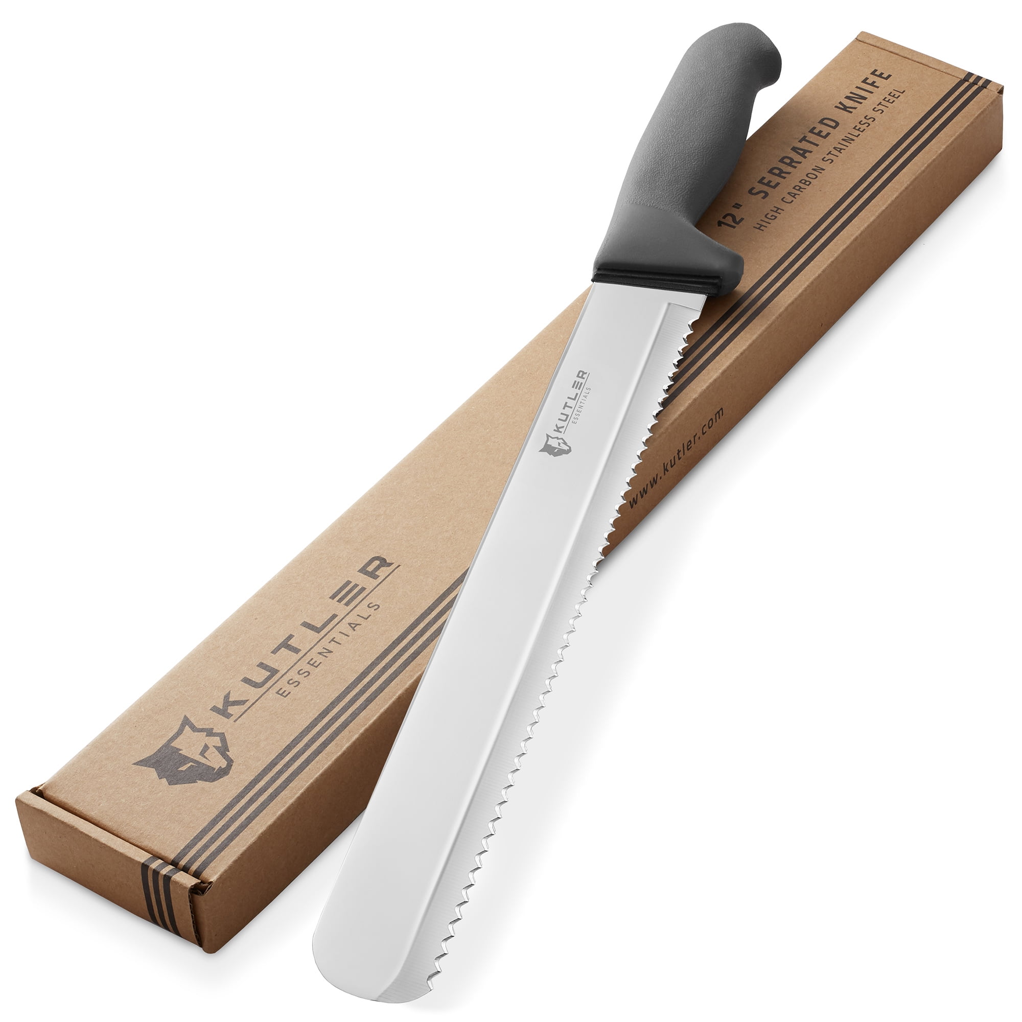 KUTLER Pro 12-Inch Long Stainless Large Food Cutting Serrated Bread ...