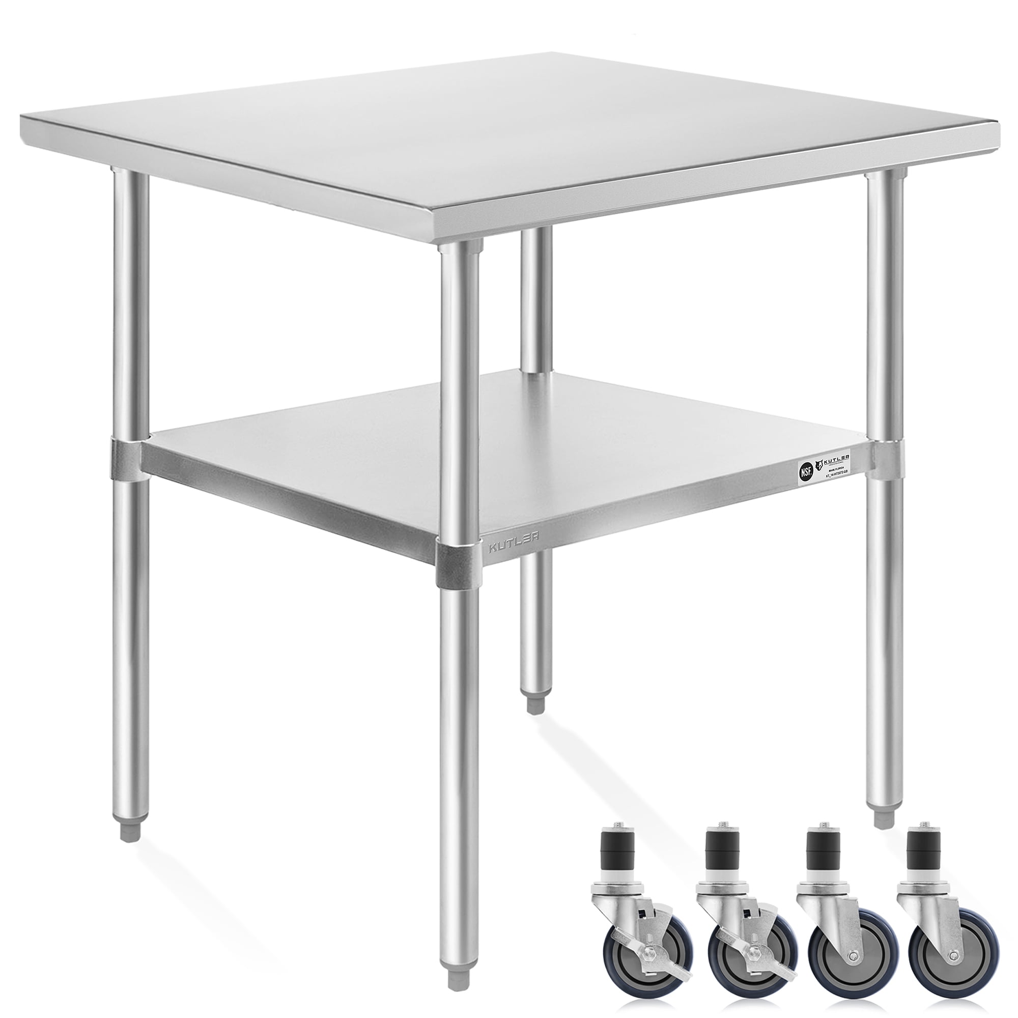 KUTLER Stainless Steel Table with Wheels for Prep and Work 24 x 30 ...