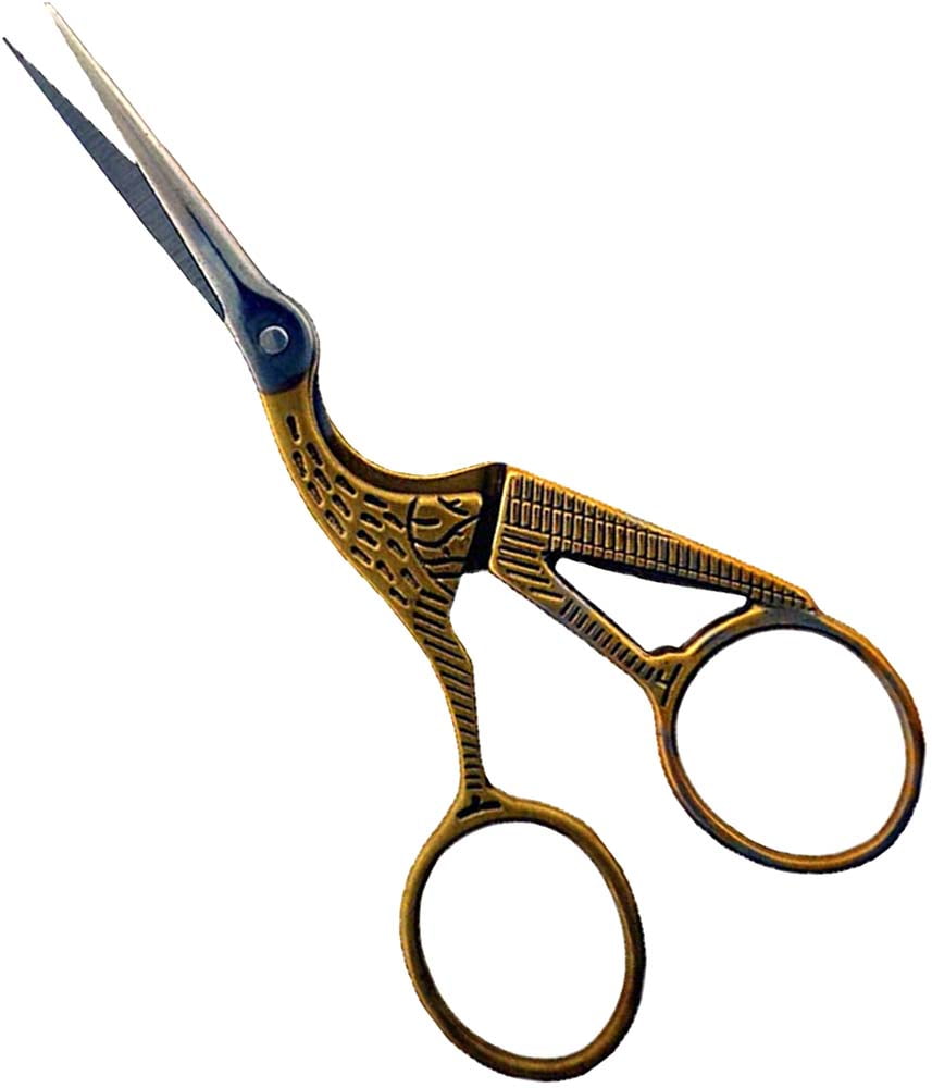 KUTZ 4.5" (11.4 cm) Stork Scissors | Silver and Gold Hues | Extra Sharp ...