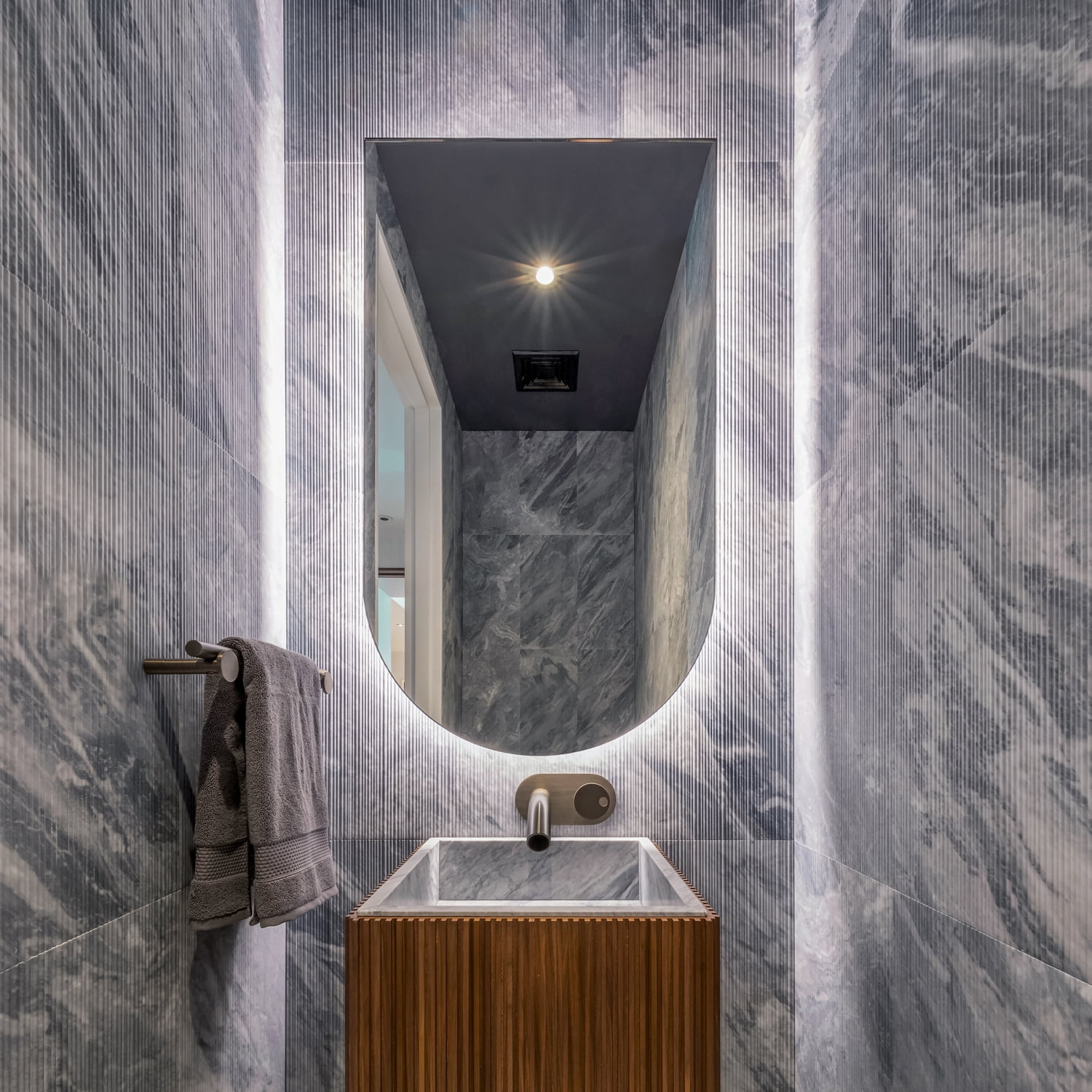 KUUFER 12" x 24" Textured Finish Marble, 4 pcs Marble Pack Set, 2 Sq ft ...