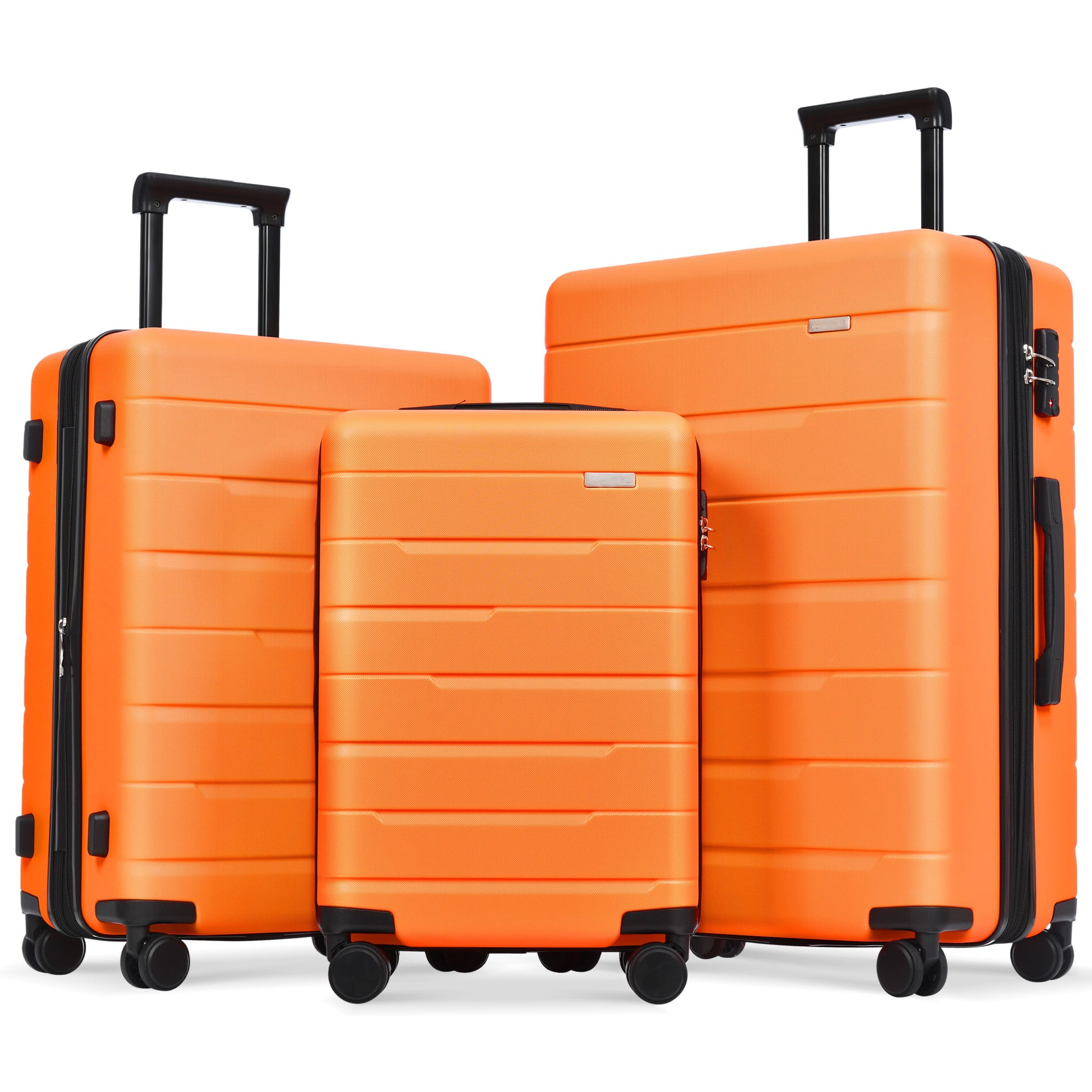 KUUFER 3 Piece Set Suitcase Spinner Hardshell Lightweight TSA Lock ...