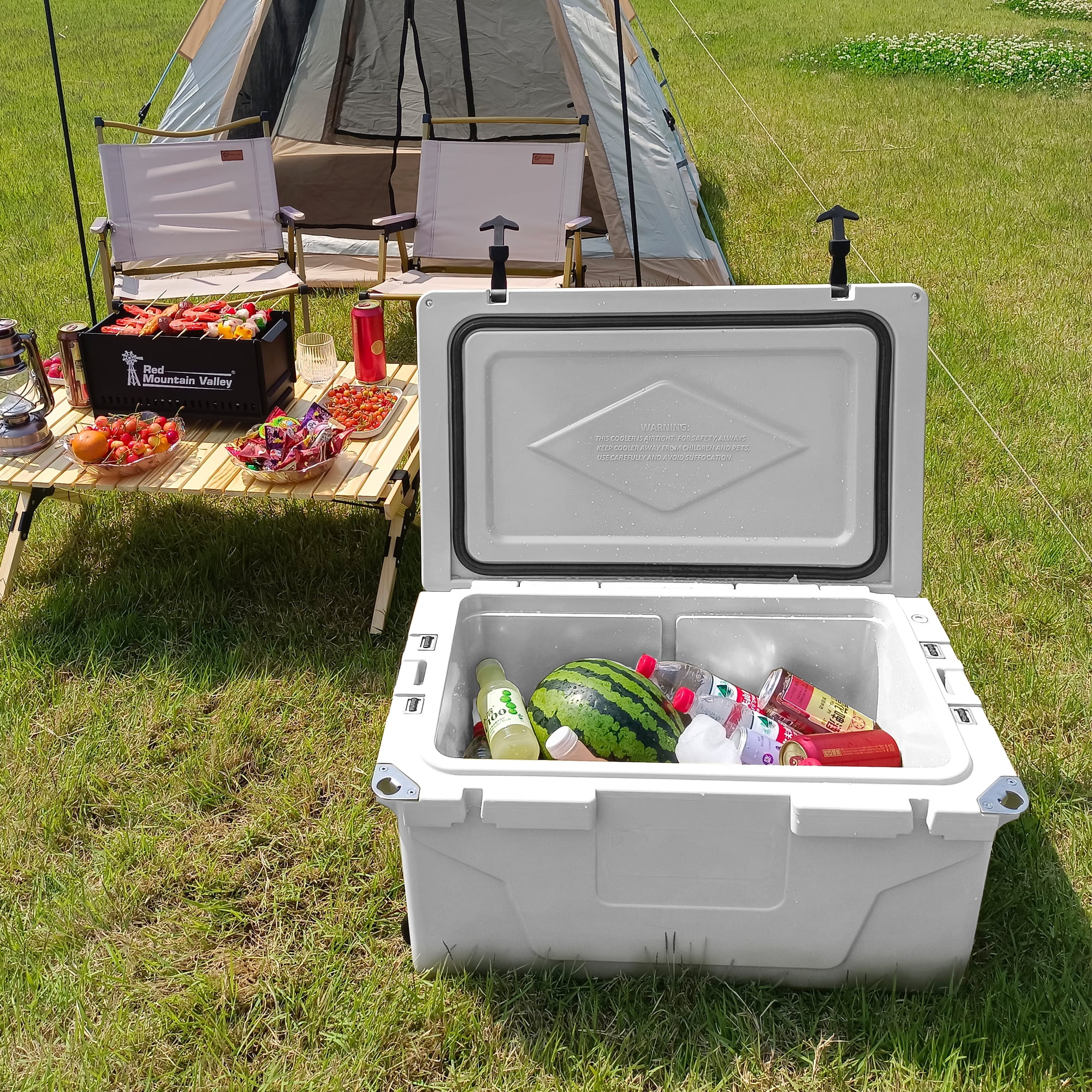 KUUFER Portable Insulated Cooler, 65 Quarts Wheeled Ice Chest Cooler ...