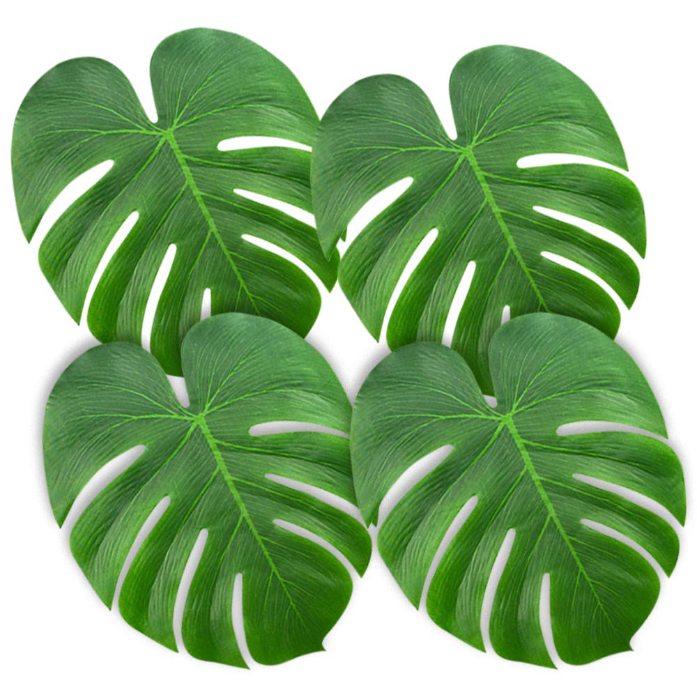 KUUQA 60 Pcs Large 13" Tropical Leaves Artificial Green Monstera Leaves ...