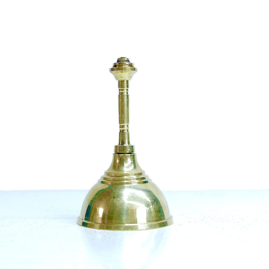 KUVI Pure Brass Pooja Bell Pooja Ghanti for Home and Temple Prayer Bell ...