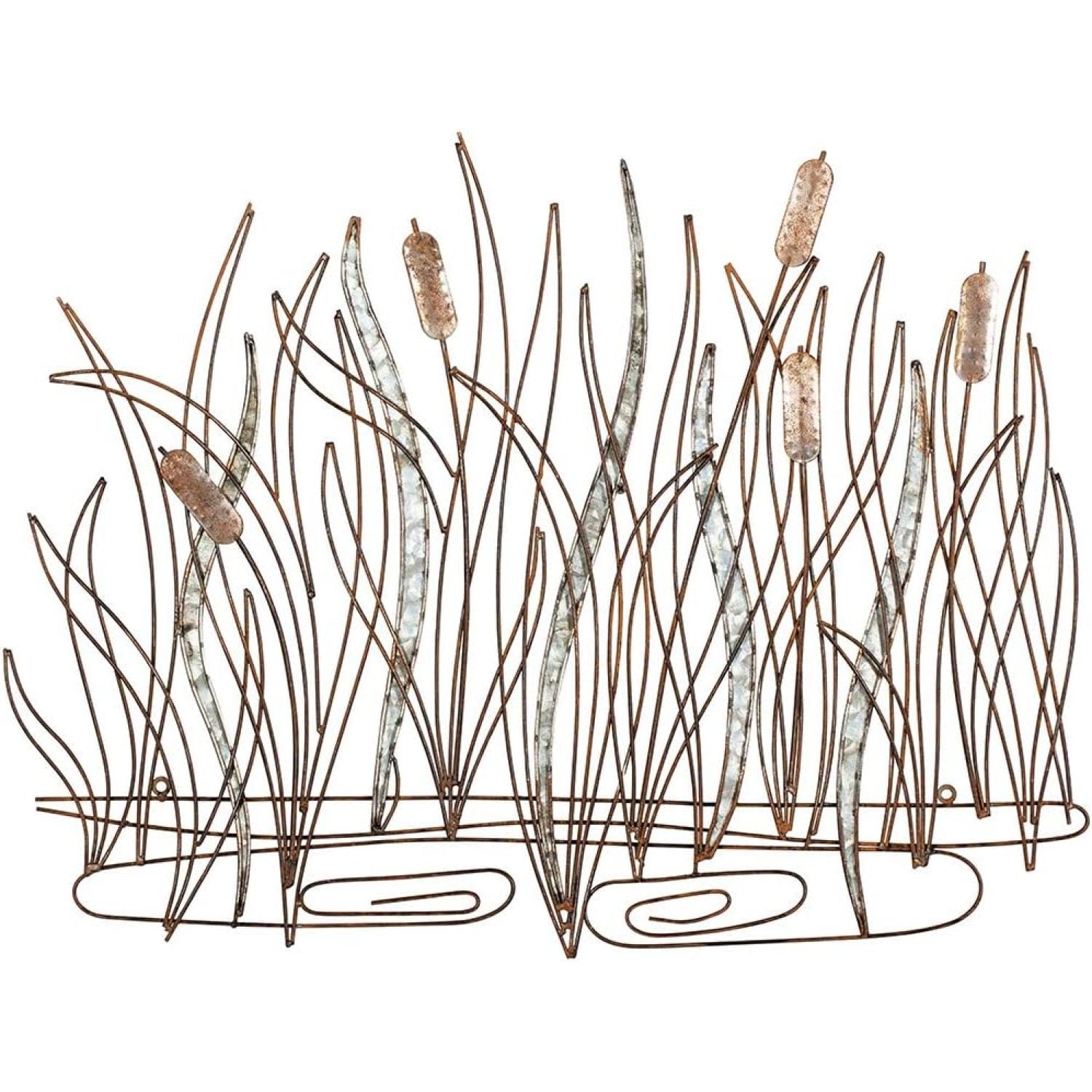 KUWIVO Metal Wall Decor with Leaves Galvanized 28" W x 22" H Wire Wall ...