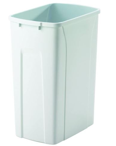KV Kitchen Garbage Receptacle, White Plastic Waste Bin, 35 QT, Trash ...