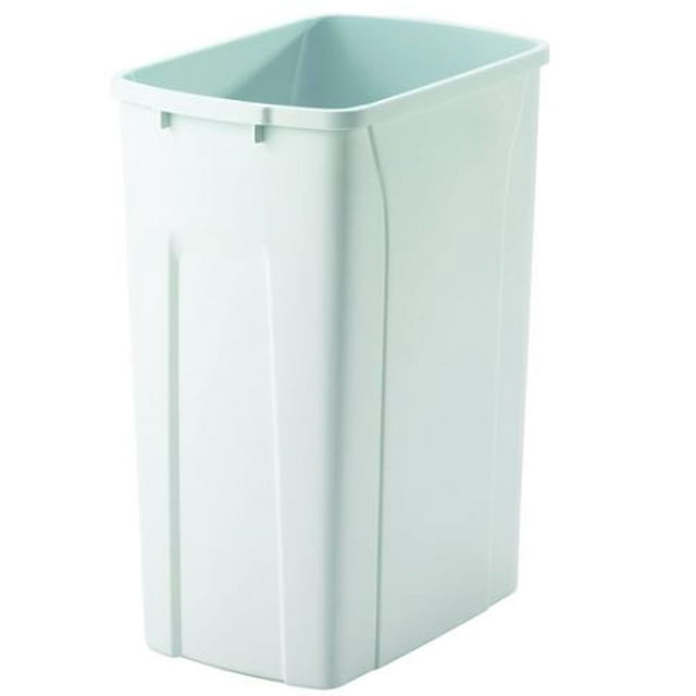 KV Kitchen Garbage Receptacle, White Plastic Waste Bin, 35 QT, Trash ...