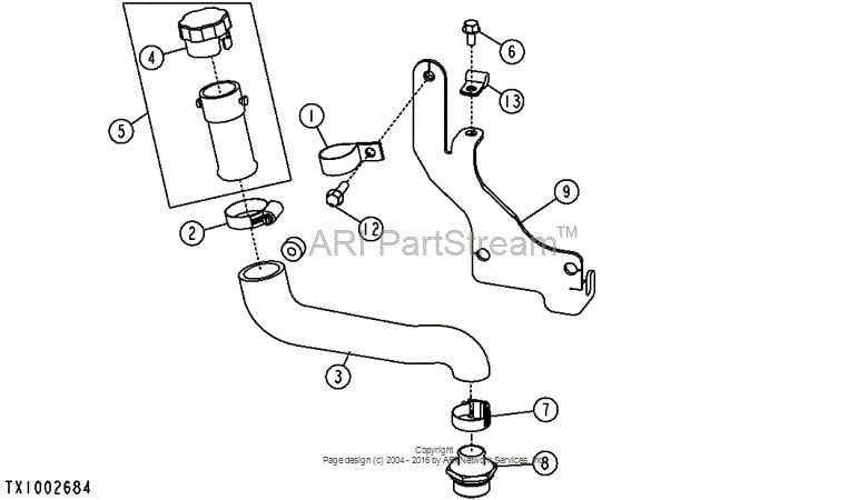 KV25519 DIPSTICK - CAP, FILL TUBE HYDRAULIC RESERVOIR fits JOHN DEERE ...