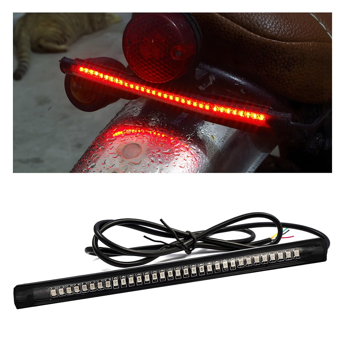 KVAEY Universal LED Strip Tail Brake Stop Light, 8" Flexible LED Light ...