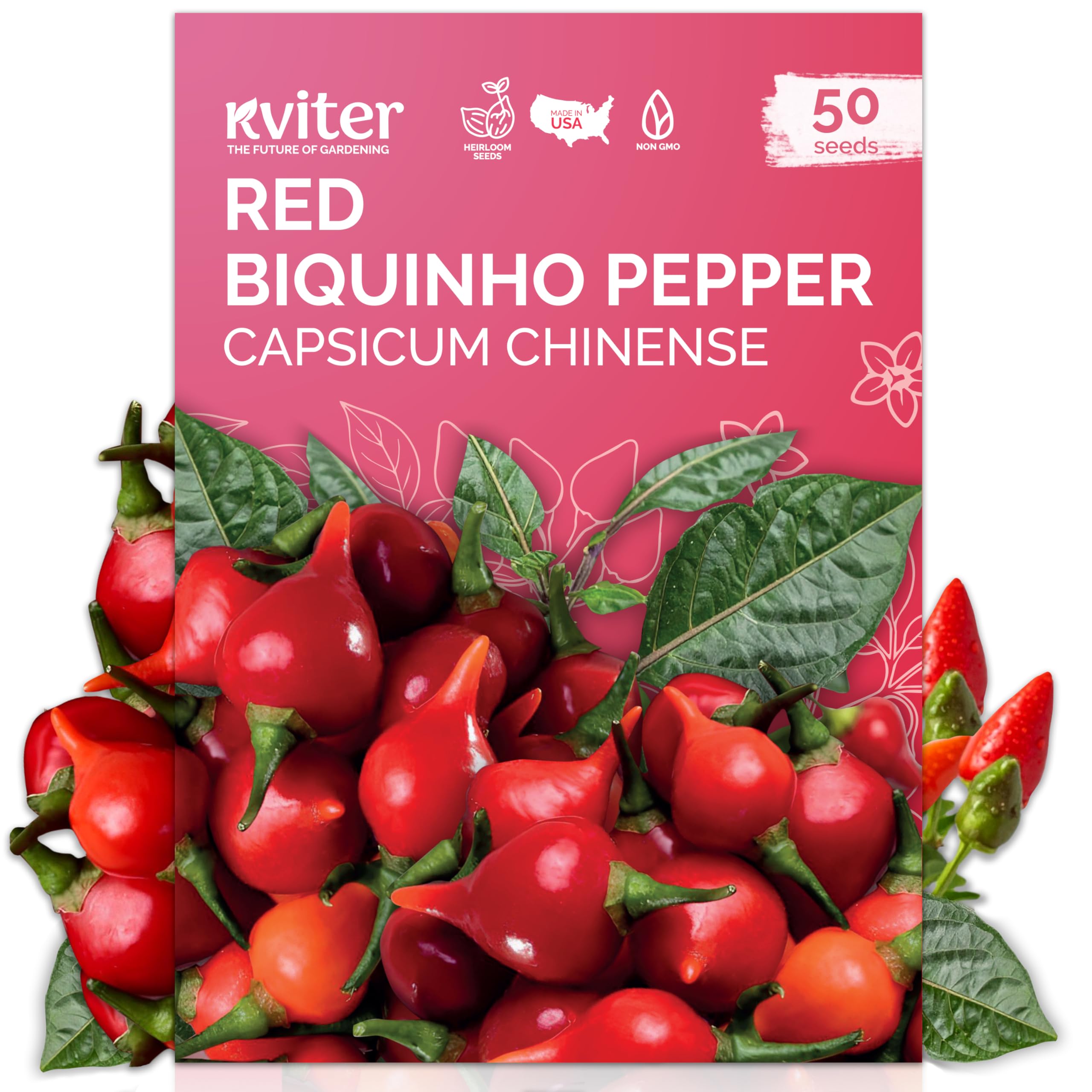 KVITER 50 Pimenta Biquinho, Sweety Drop BSL1 Peppers Seeds Chinense ...