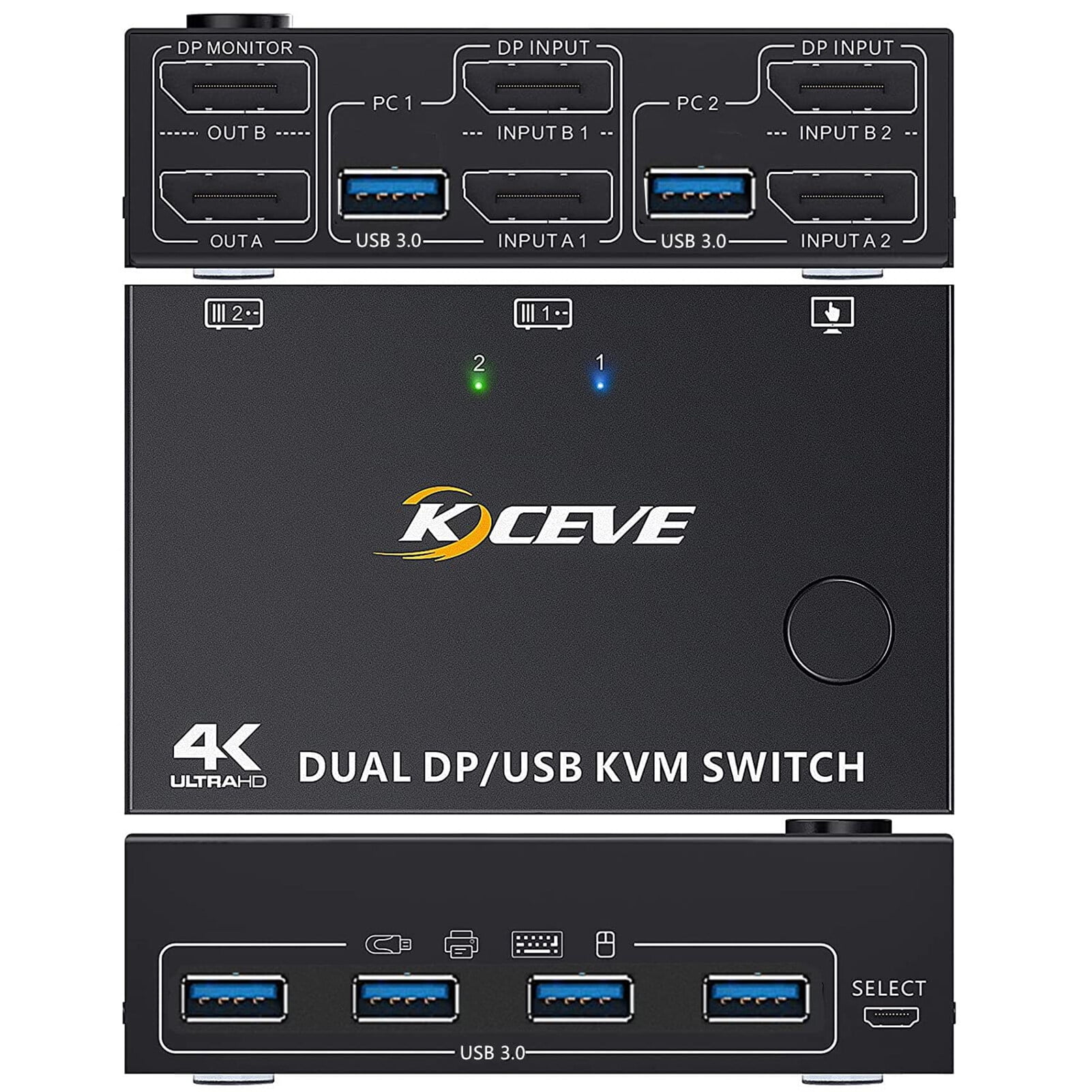 KVM Switch 2 Monitors 2 Computers Dual Monitor DP/USB KVM Switch ...