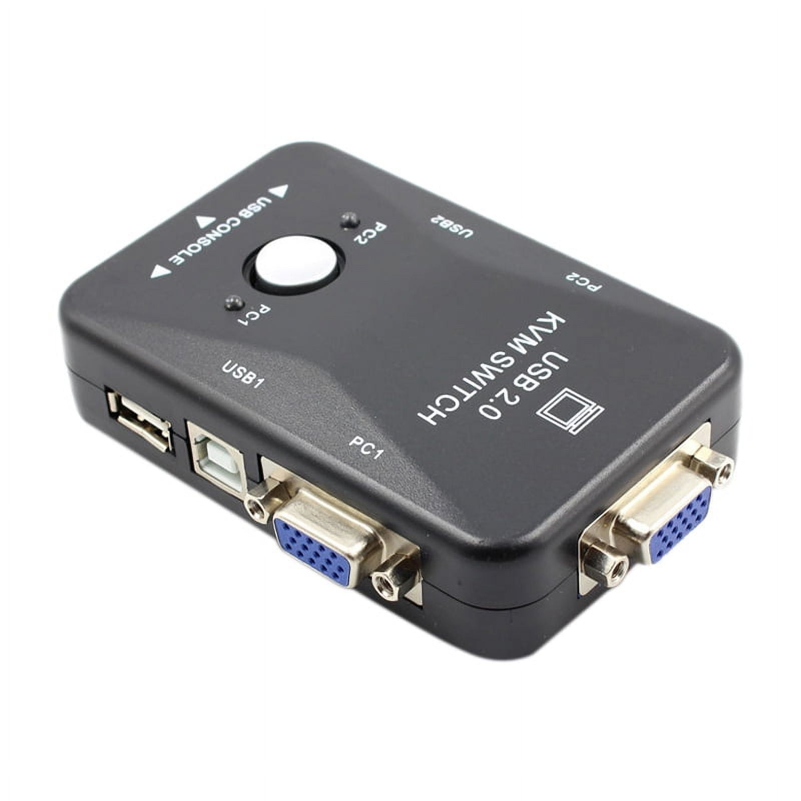 KVM Switch 2 Port VGA Switch USB 2.0 KVM Mouse Switcher Keyboard ...