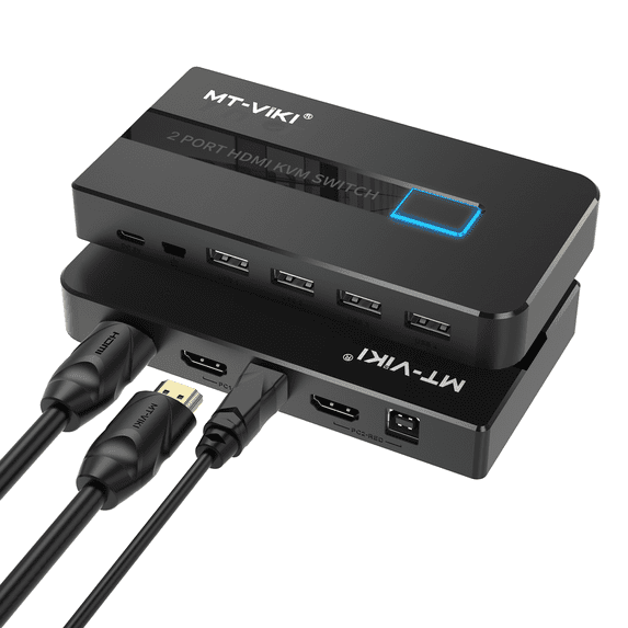 KVM Switch HDMI 2 port Boxes, MT-VIKI 4K@30hz USB HDMI KVM Console for ...
