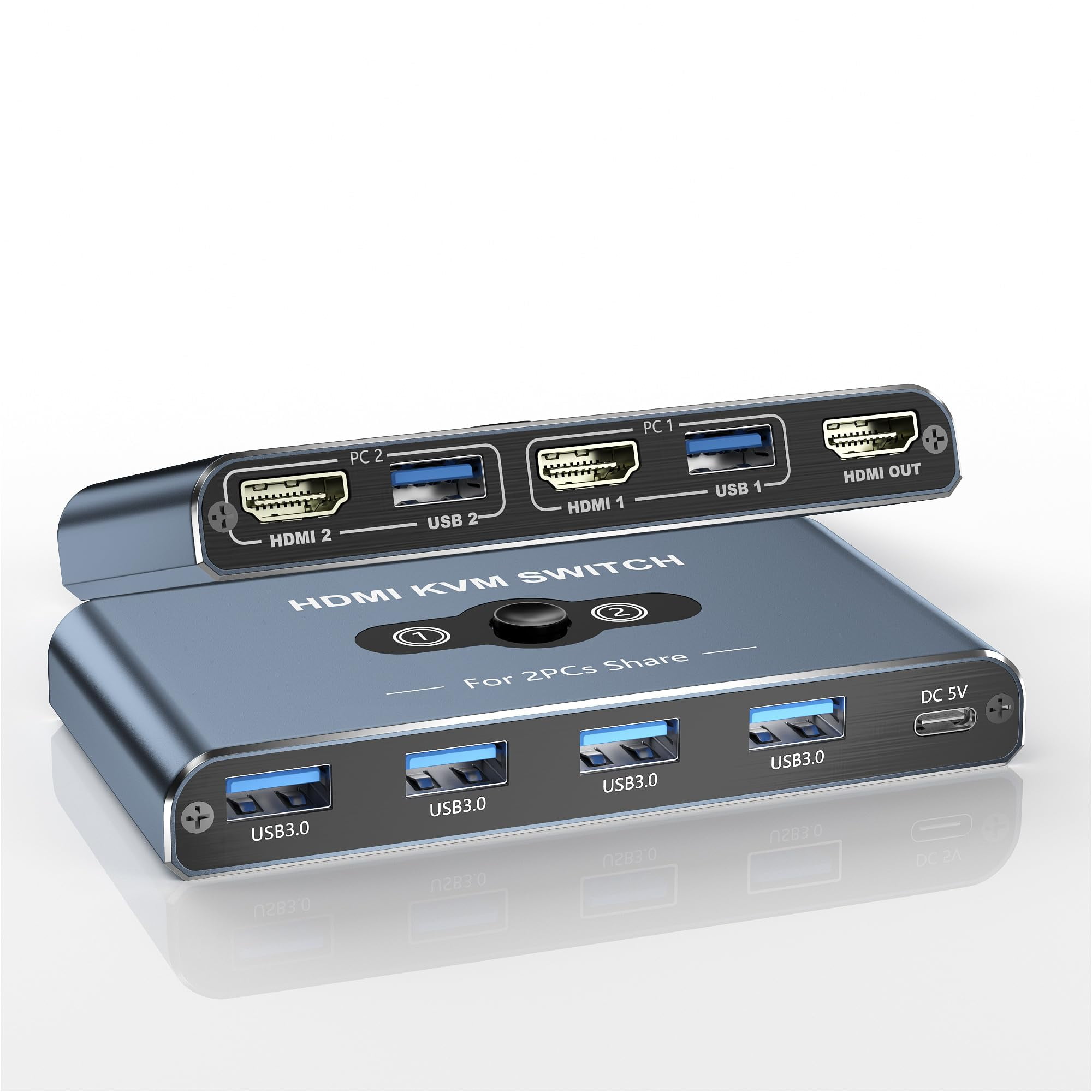 KVM Switch, KVM Switch KEF16 1 Monitors 2 Computers, HDMI Switch, 4K ...
