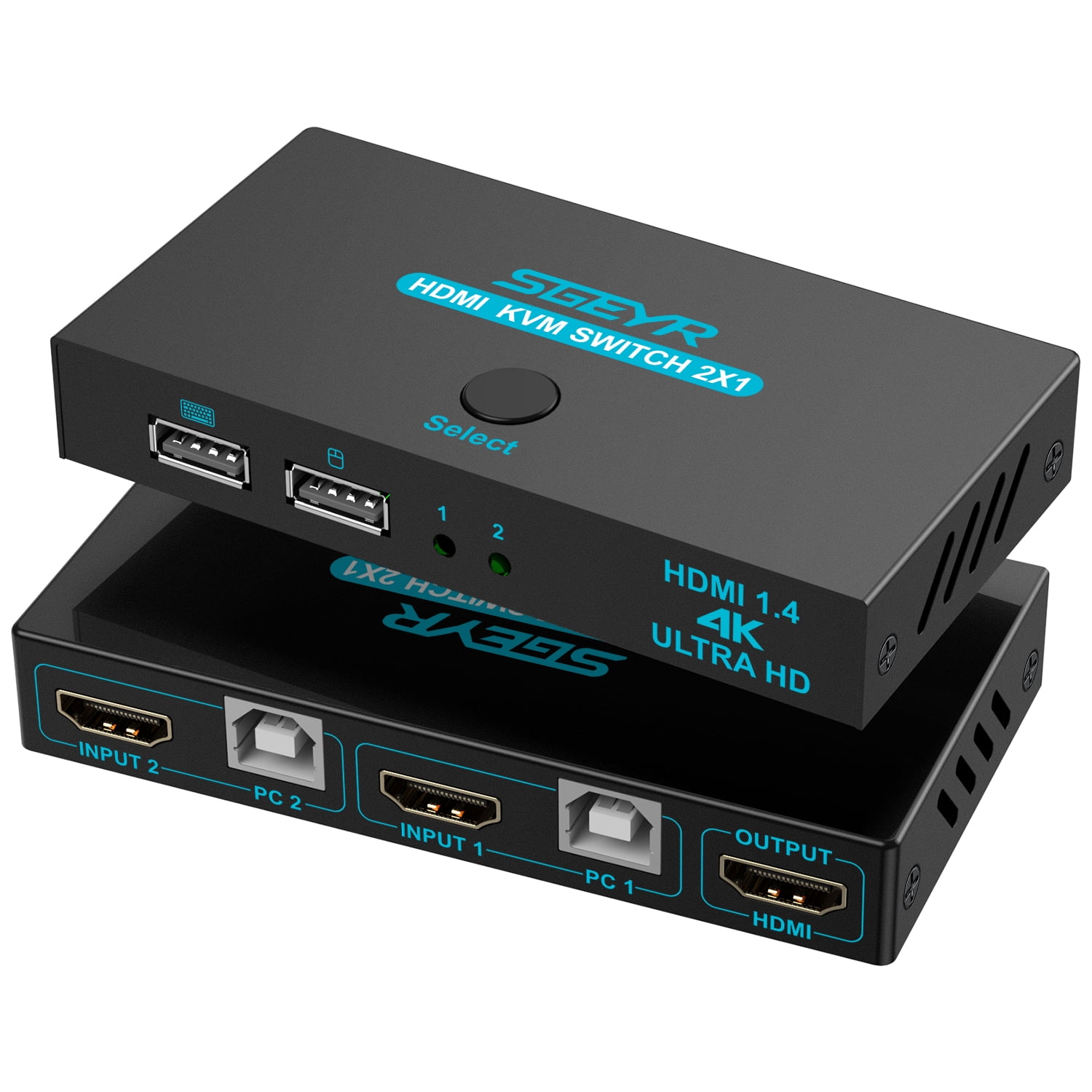 Kvm Switch Sgeyr Hdmi 2 Port 4k60hz Resolution 2 Usb20 Support Ps4 Xbox One Key To Switch