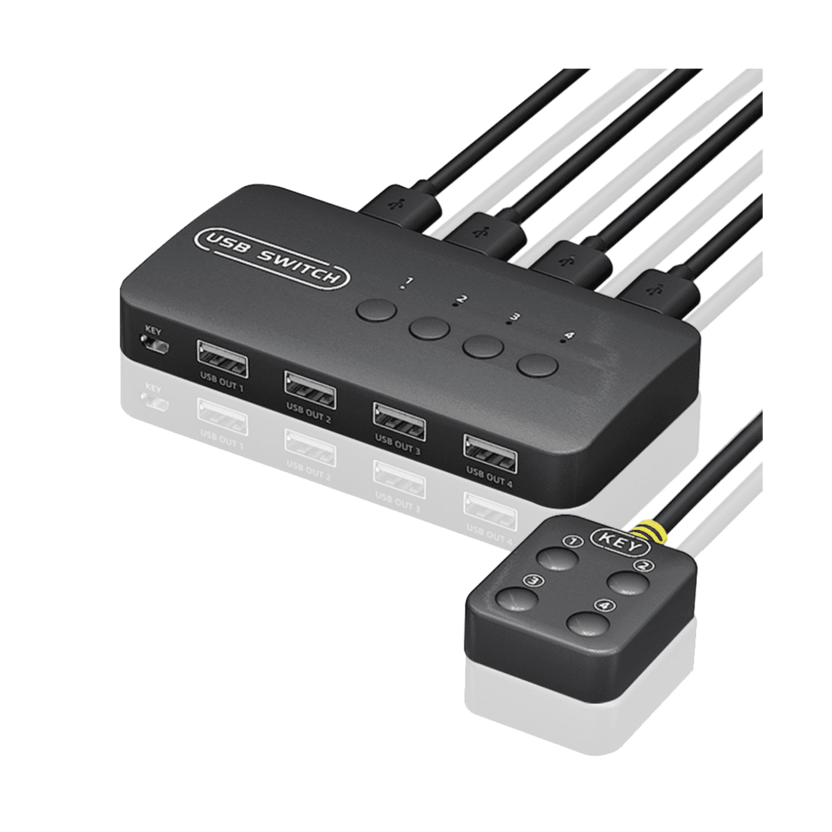 KVM Switch Shared Controller Adapter 4 Inputs 4 Outputs for Laptop ...