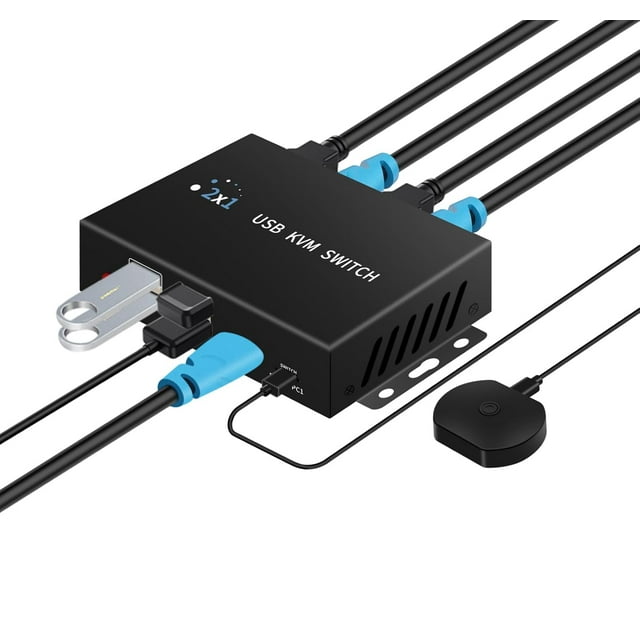 KVM Switch hdmi 2 Computers 201E KVM Switch 1 Monitors 2 Computers,4K ...