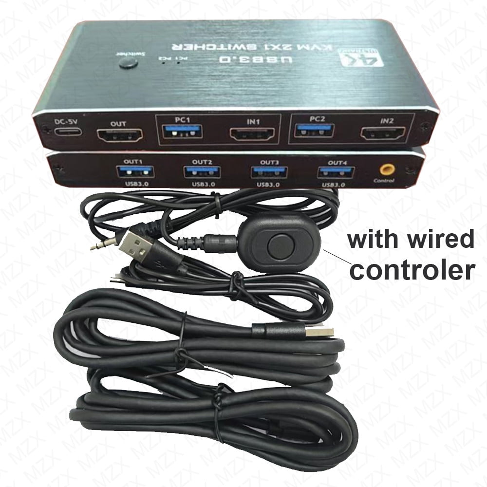 KVM Switcher USB 3.0 Hub Switch HDMI-Compatible 4K Selector Docking Station 2 Computer Share 4 ...