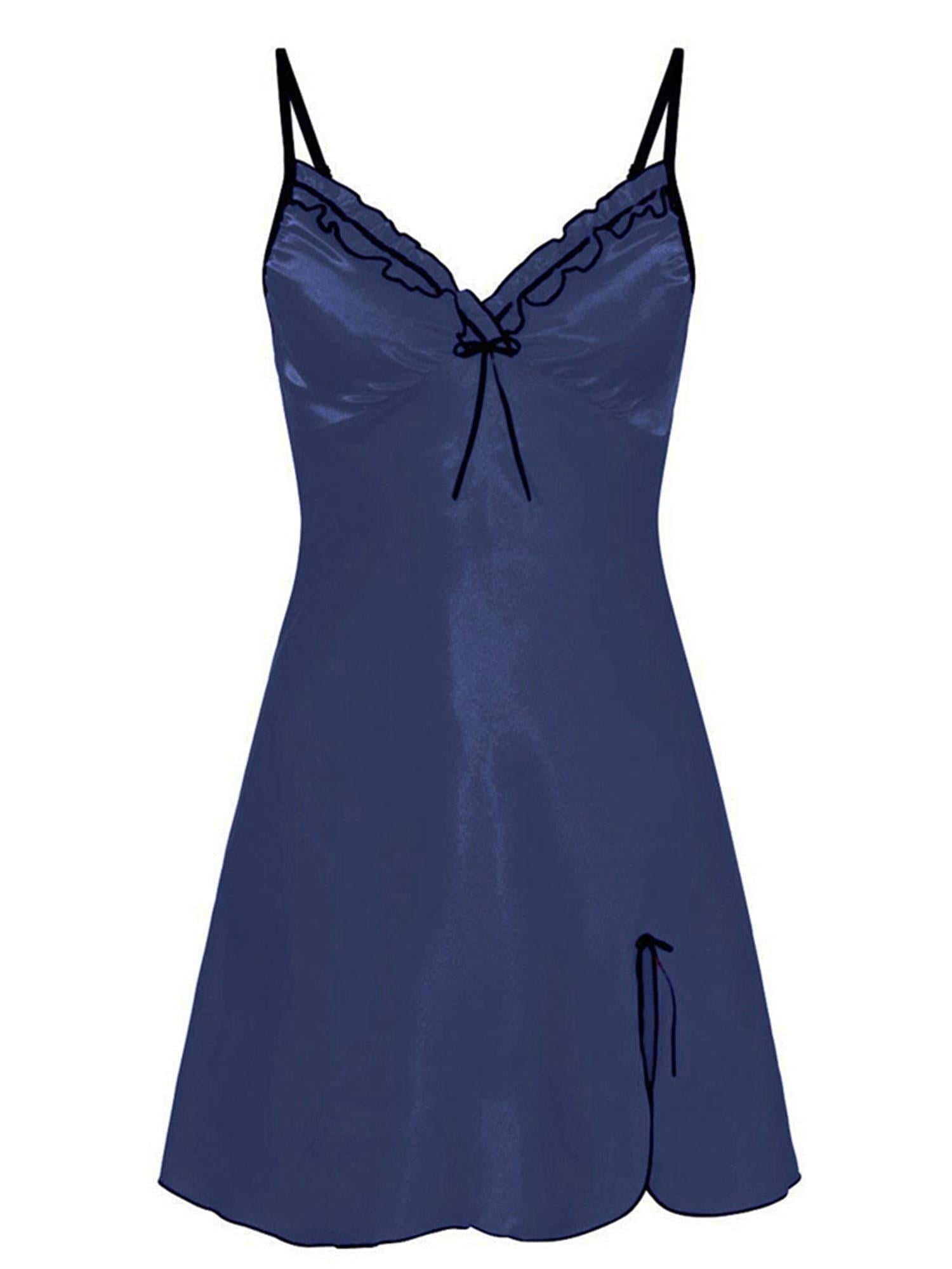 KVMeteor Womens Sleepwear Sexy Intimate Lingerie Chemise Satin Slip ...