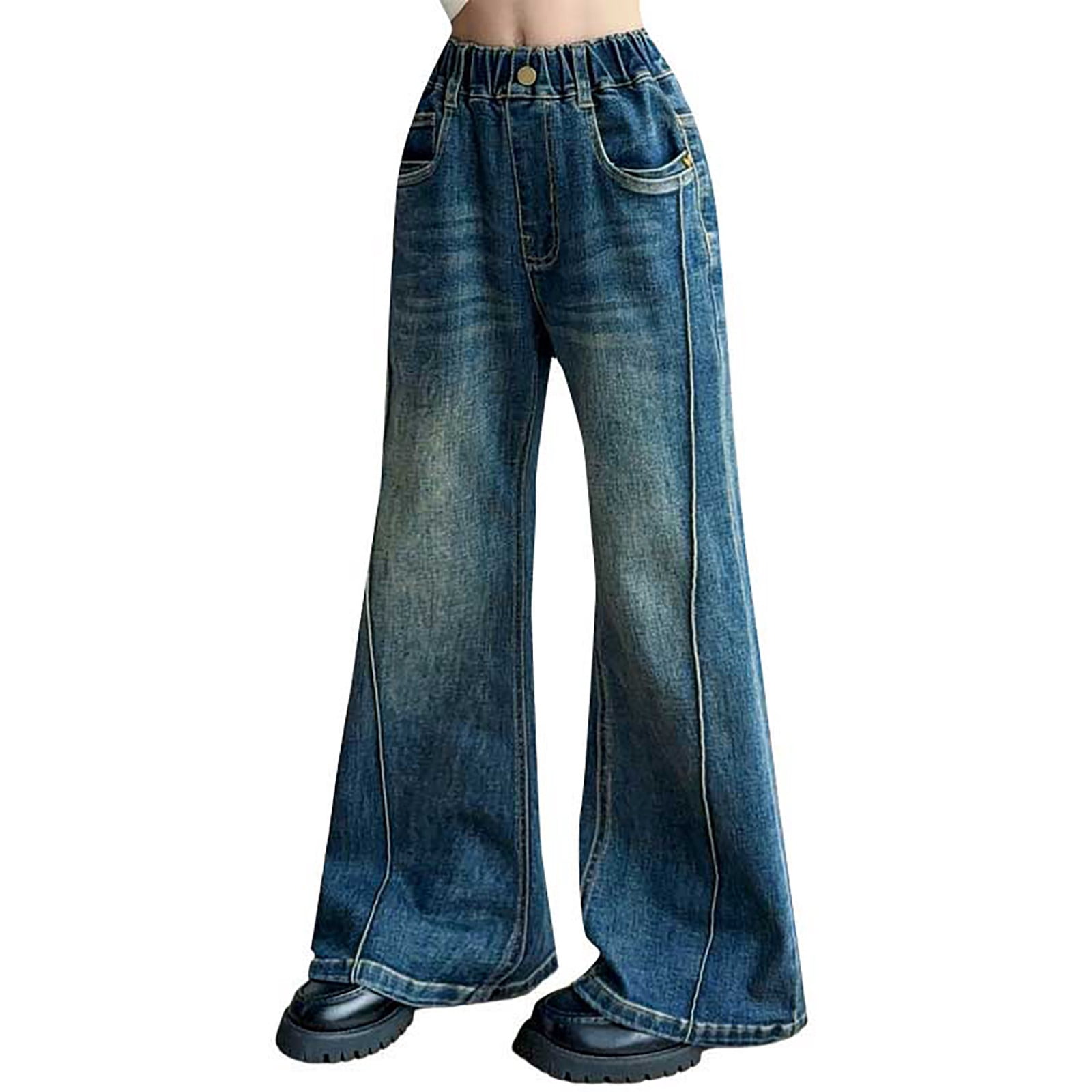 KVPLBQFD Colored Jeans Flare Jeans for Girls White Sweatpants Hip Hop ...
