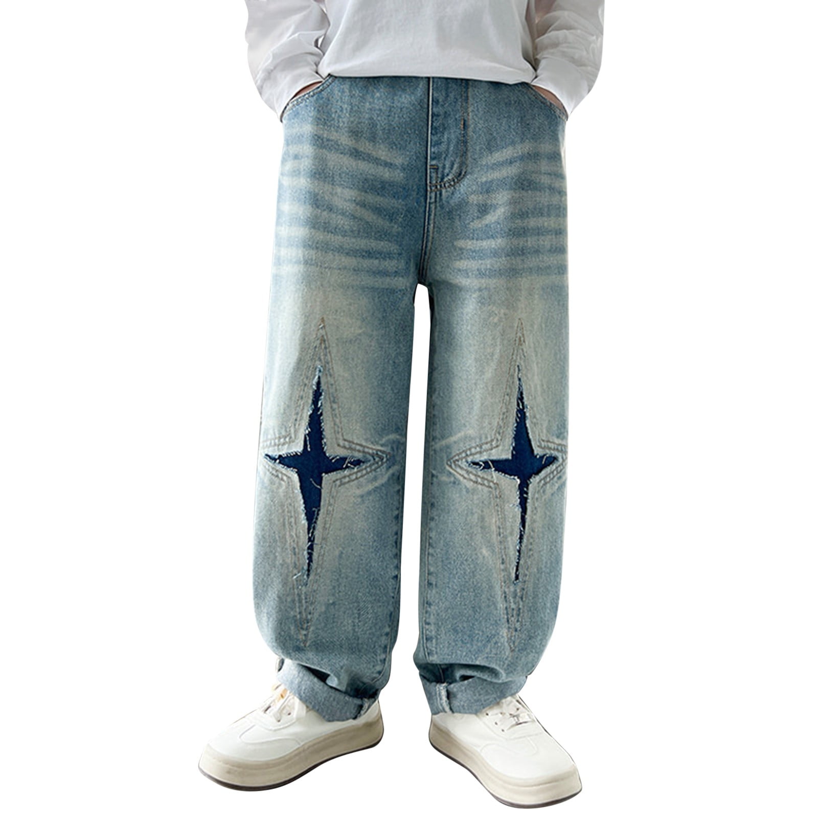 KVPLBQFD Wide Leg Jean School Uniform Pants for Boys Y2k Pants Little ...