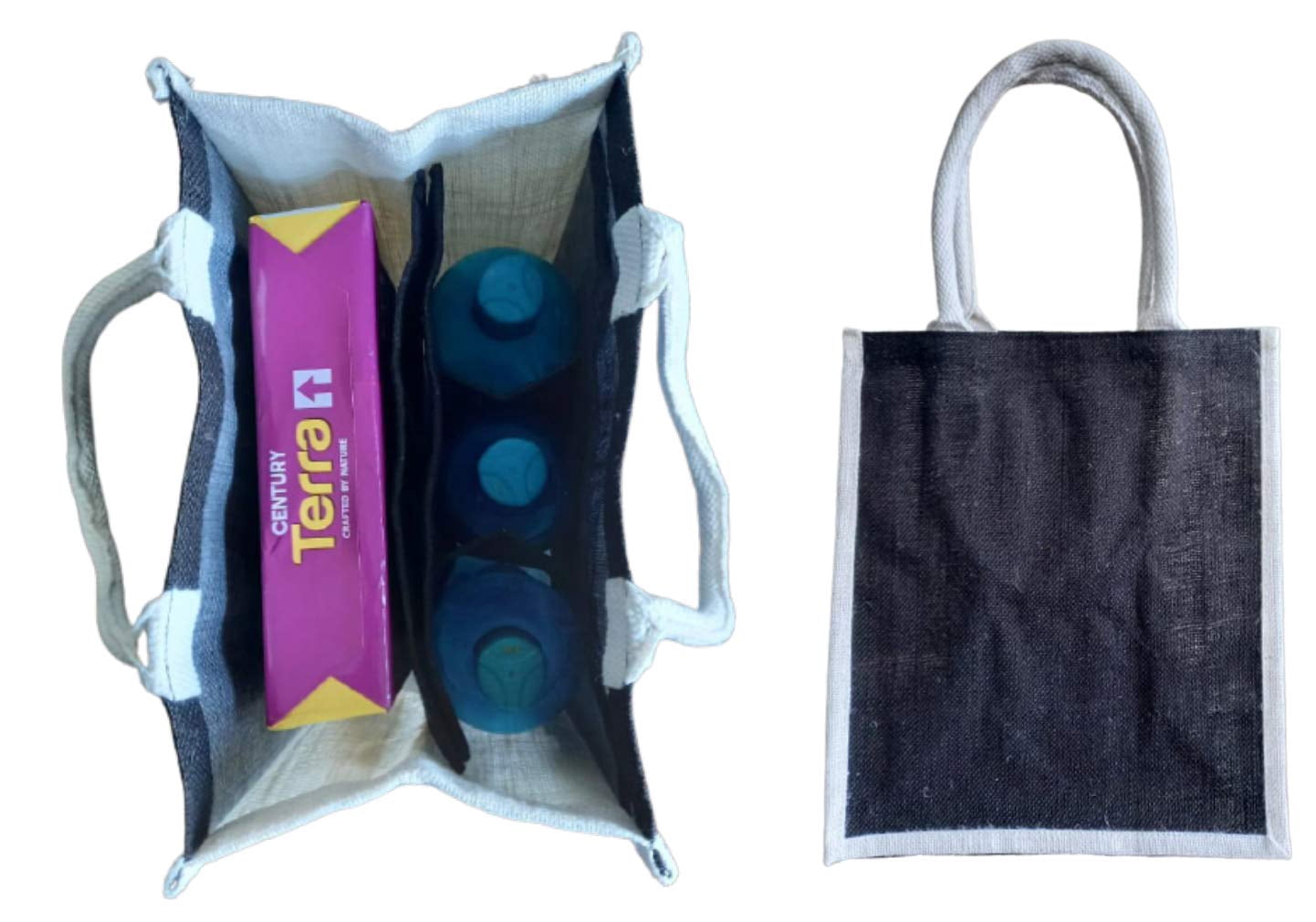 KVR Natural Jute Burlap Wine Beer Whisky Vodka 6 Bottle Gift Carrier ...