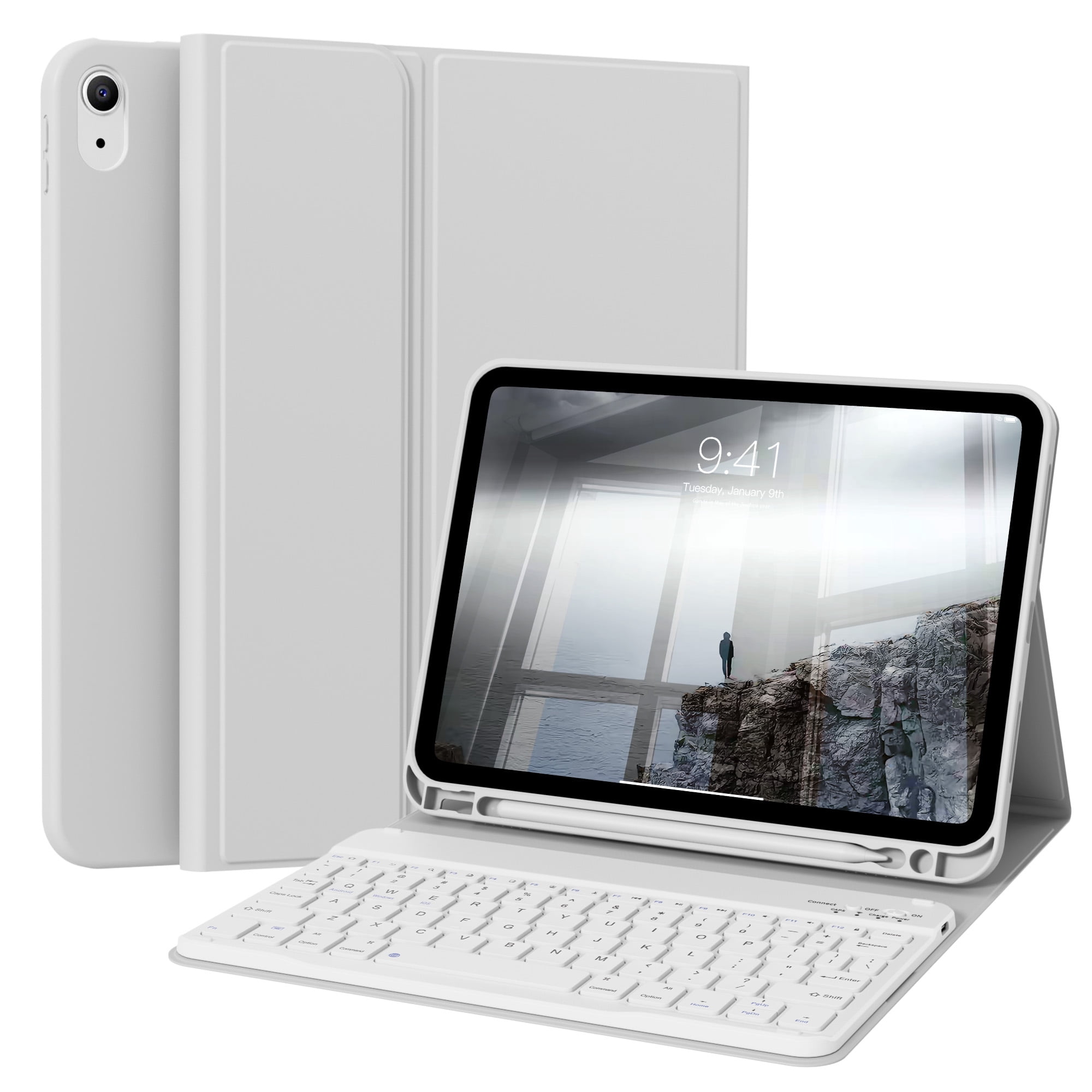 KVTVOU, Keyboard Case for iPad A16 11 inch 2025 / 10th Gen 2022, Gray ...