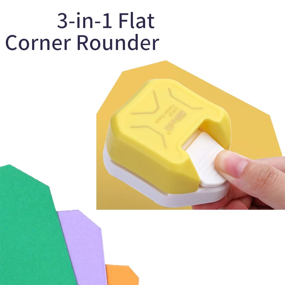 KW-trio 3-in-1 Corner Rounder Punch Photo Cut R4/R7/R10mm Round Corner ...