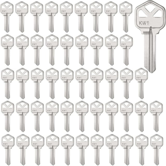 KW1 Blank Key Blanks, Pack of 50 Uncut Blank Keys, Copper Structures ...