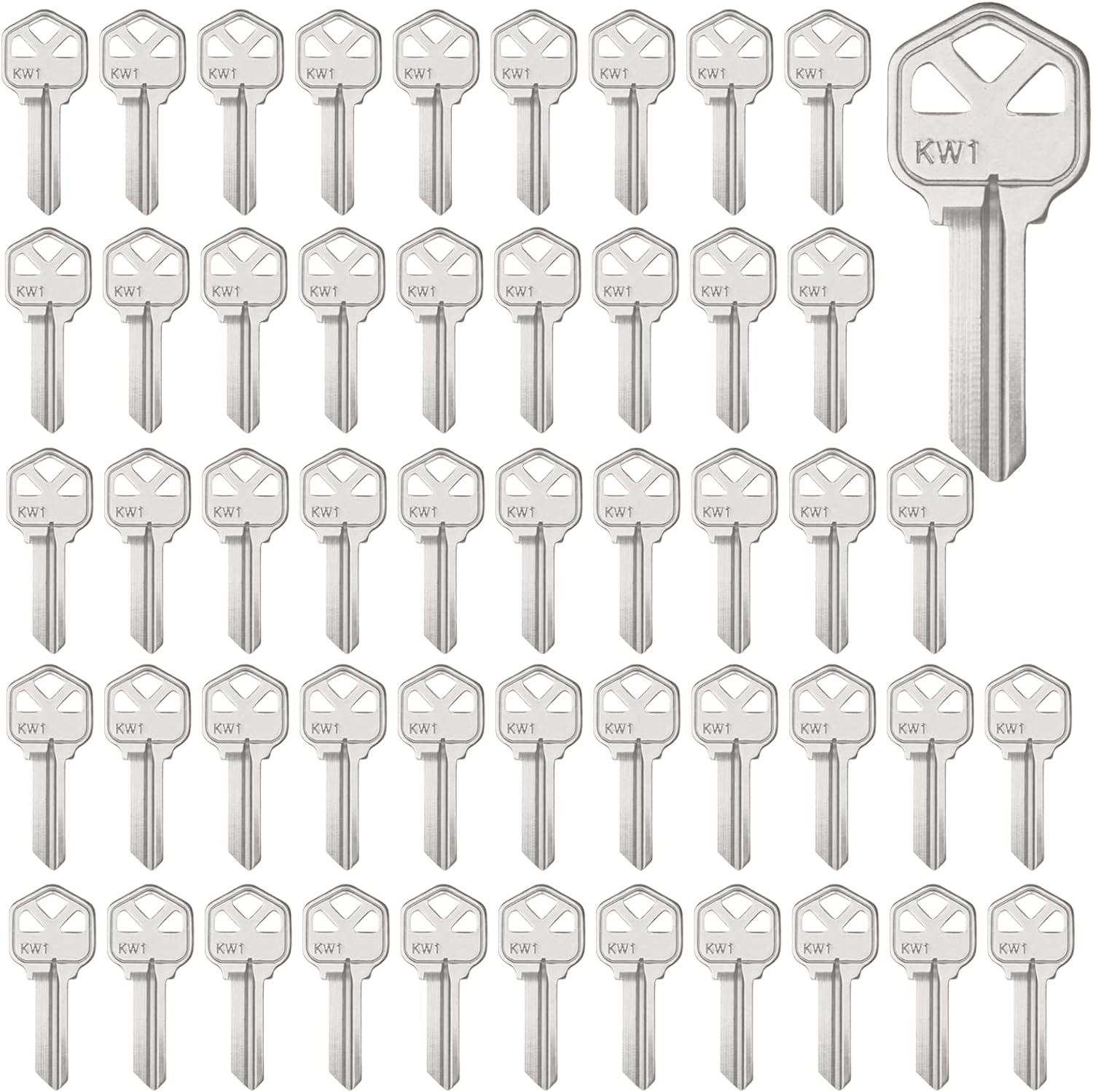 KW1 Blank Key Blanks, Pack of 50 Uncut Blank Keys, Copper Structures ...