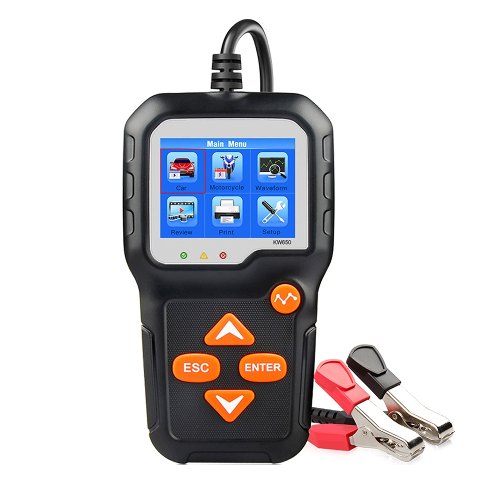 KW650 Car Motorcycle Battery Tester 12V 6V Battery System Analyzer ...