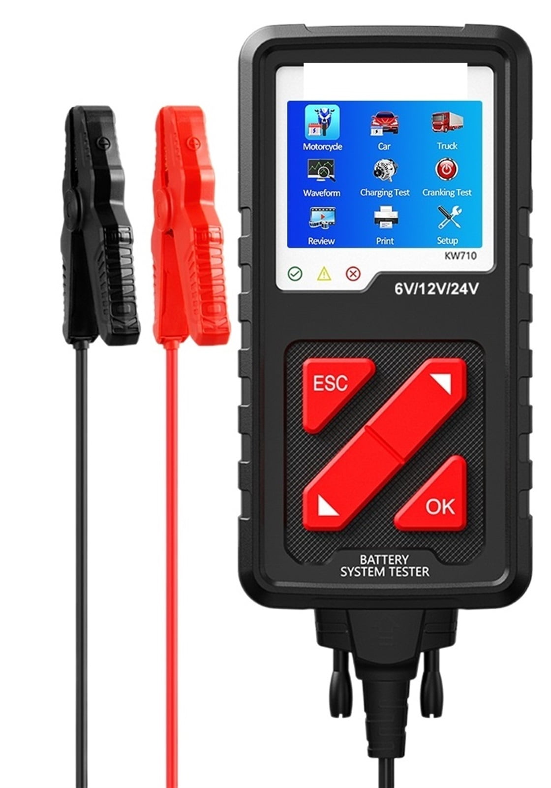 KW710 Motorcycle Car Truck Battery Tester 6V 12V 24V Battery Analyzer ...