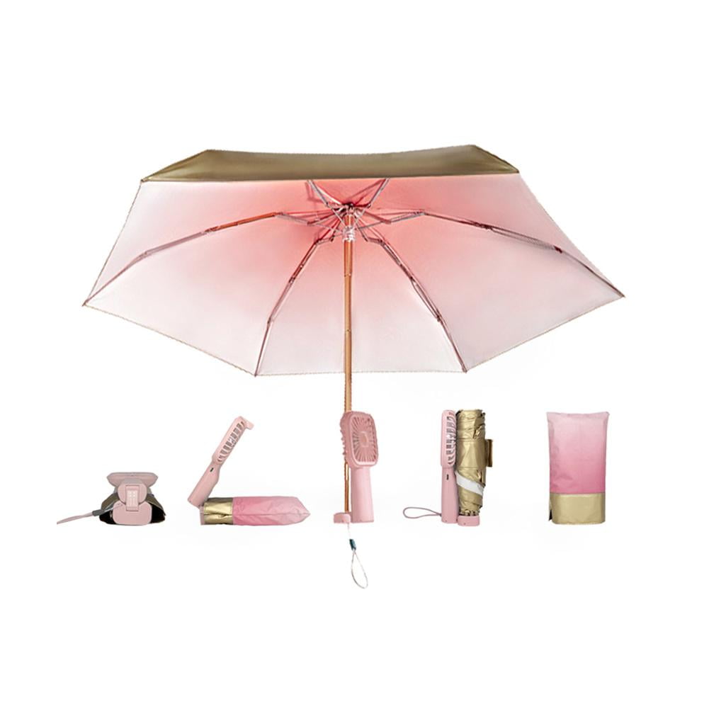 KWJNH Sun Protection Umbrella with Fan,2 in 1 Umbrella with Fan,USB ...