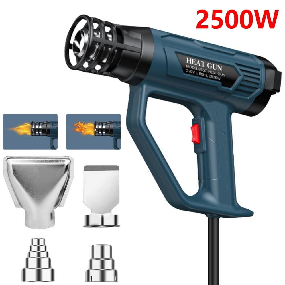 KWU 2500W Heat Gun Electric Hot Air Gun with Dual-Temperature 4 Nozzles ...
