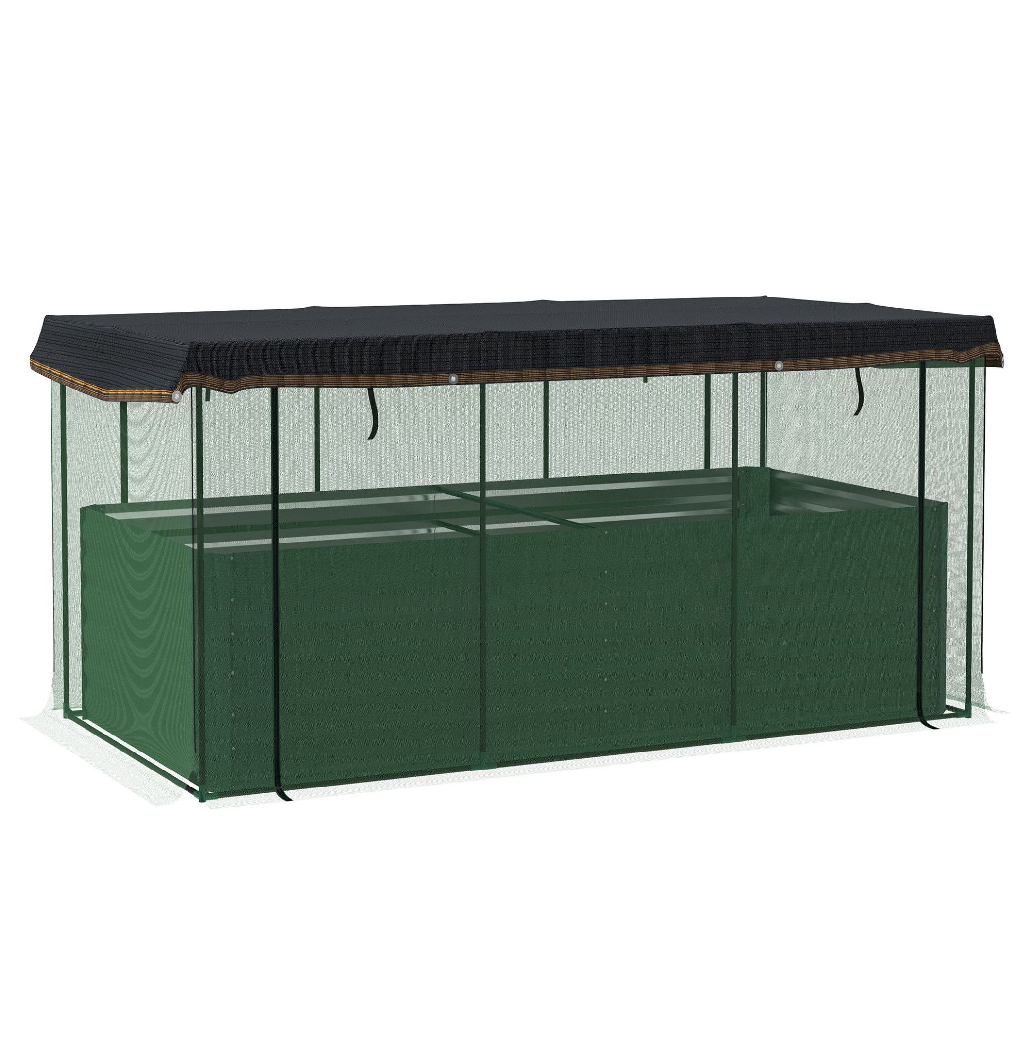 KWUXIN Galvanized Steel Planter Box with Crop Cage & Shade Cloth ...
