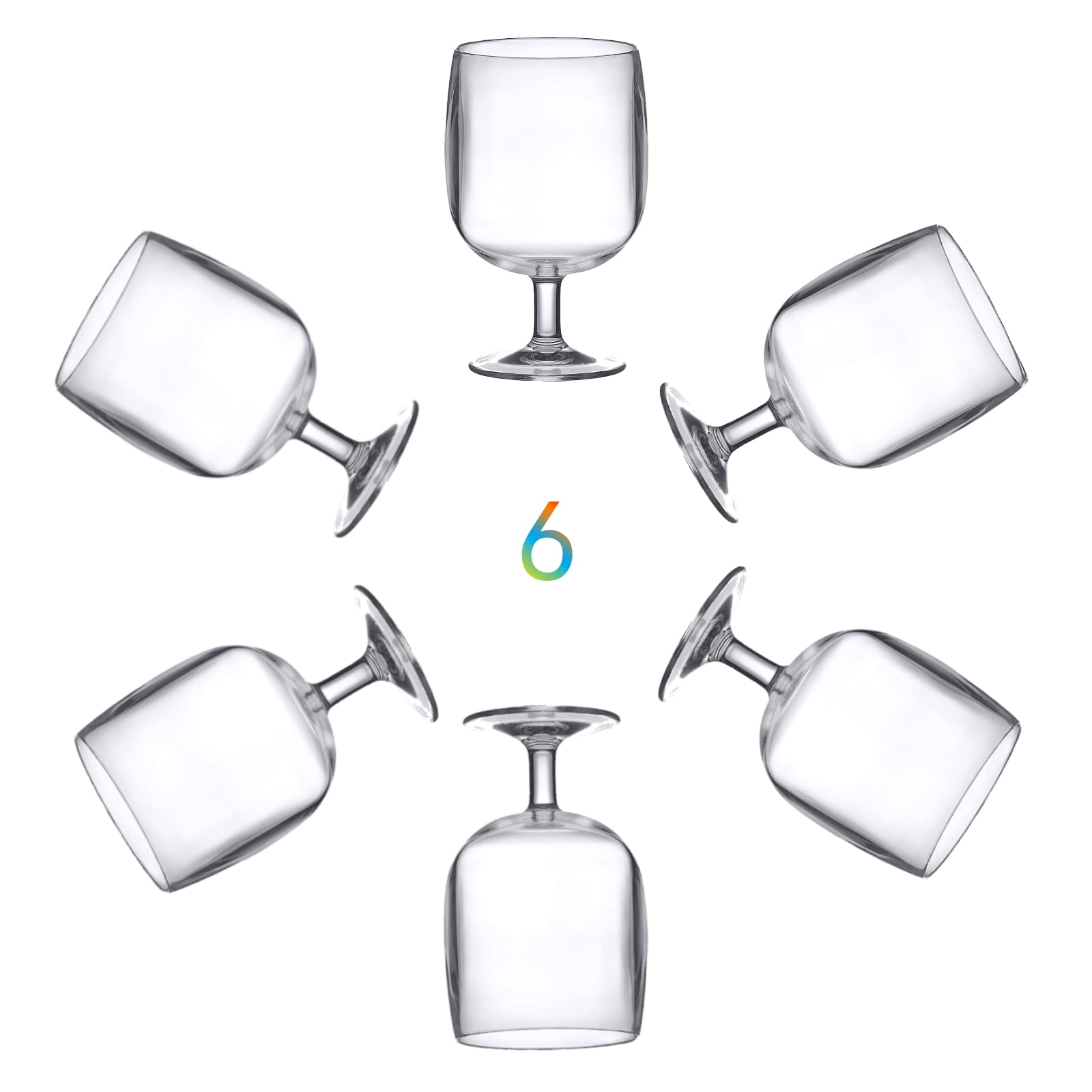 KX-Ware Classics Stackable 12 Ounce Plastic Stem Wine Glasses Acrylic ...